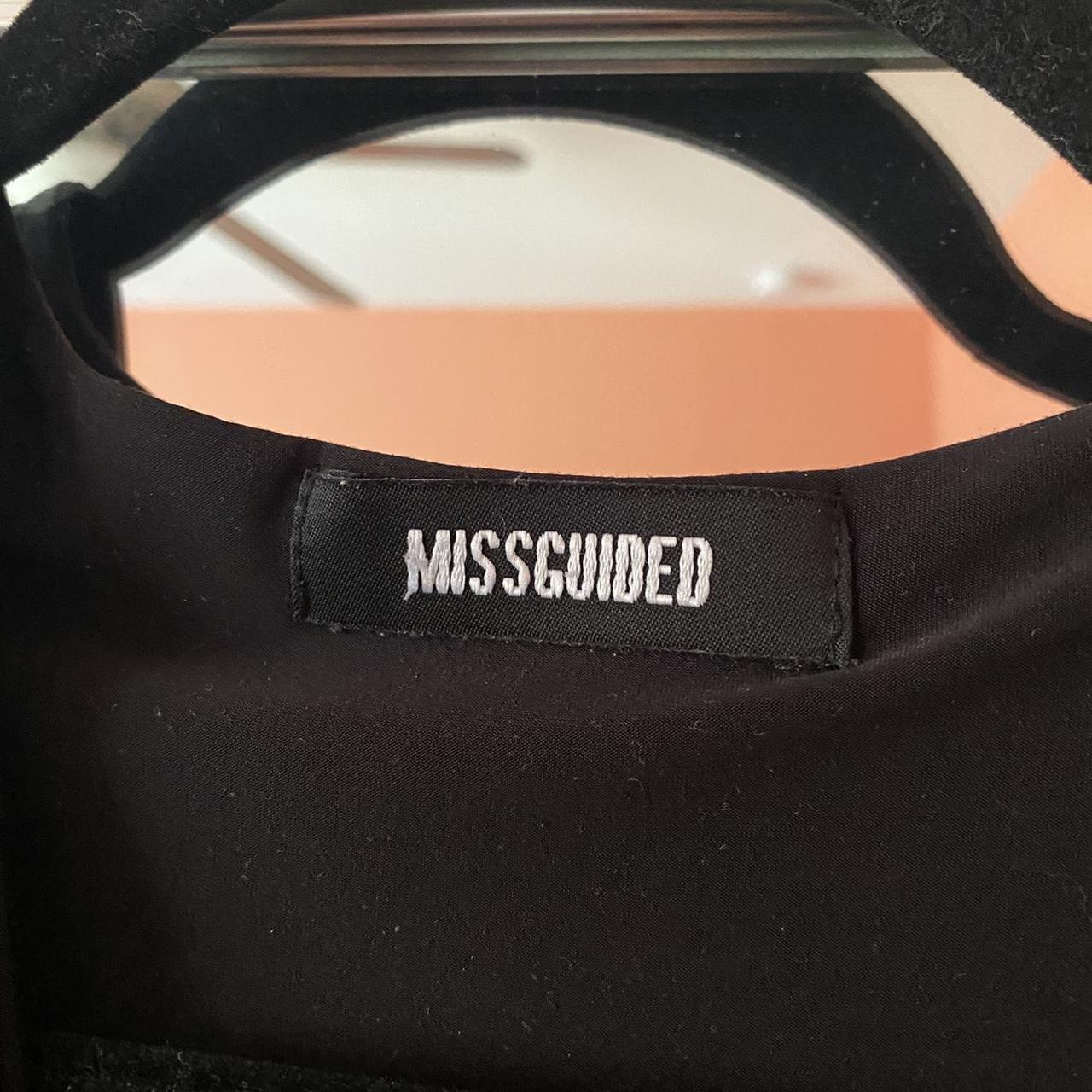 Missguided black deep-v midi dress with thigh high... - Depop