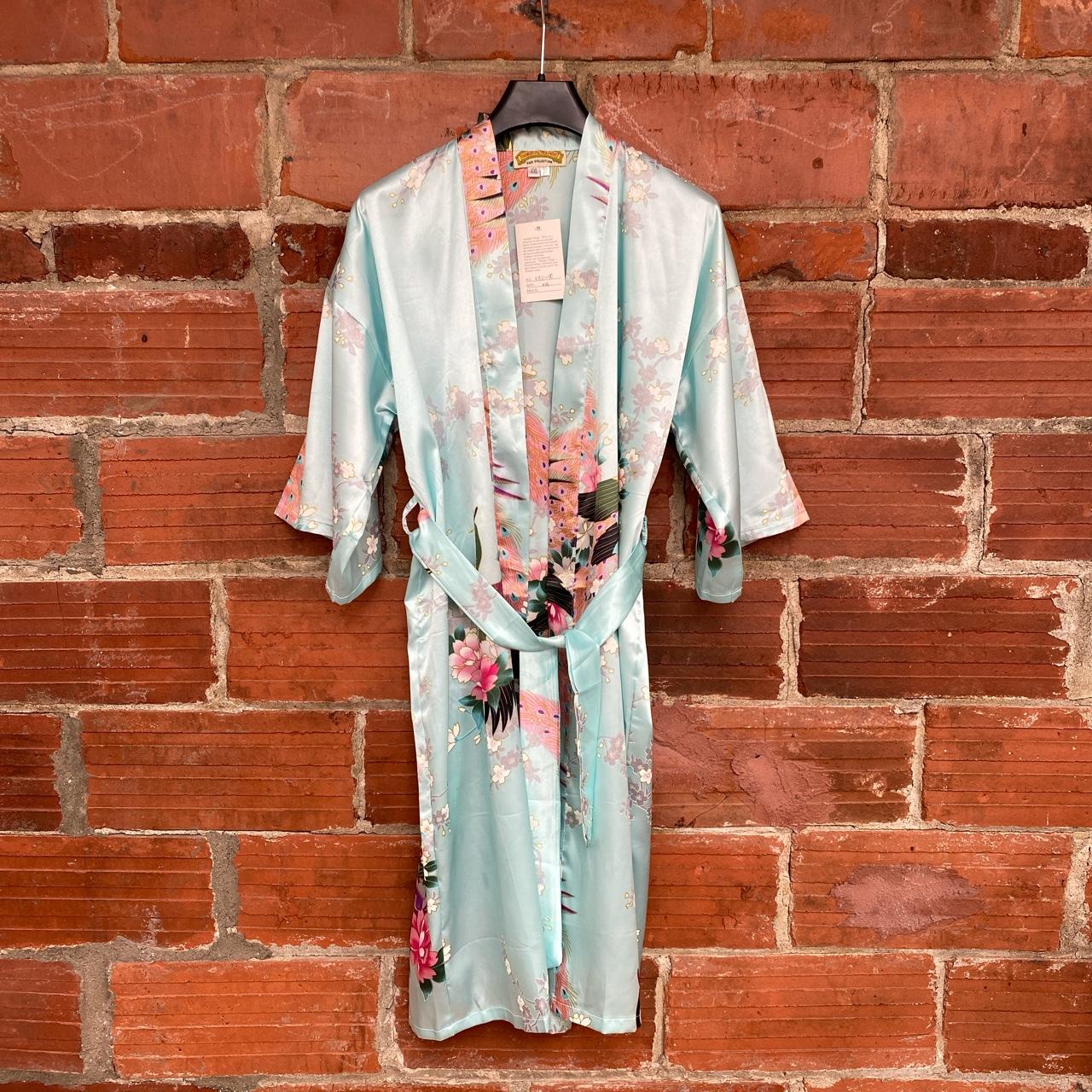 Gorgeous turquoise silk robe with matching belt.... - Depop