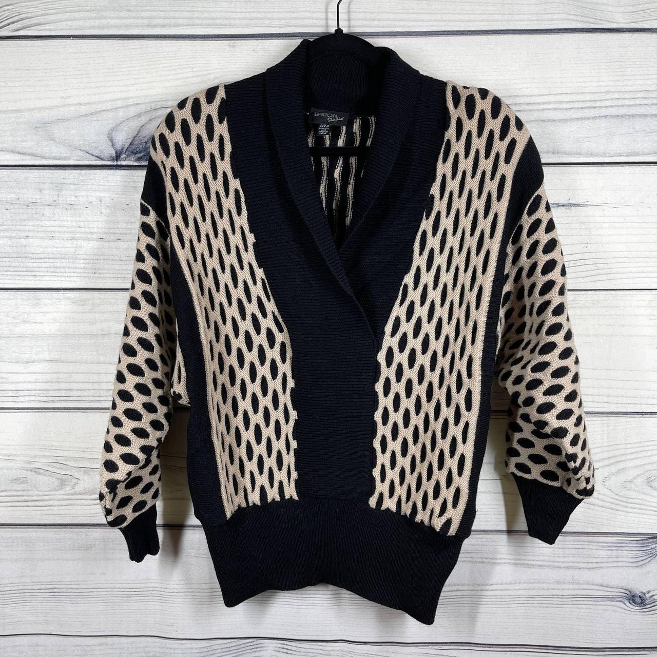 Retro Dalton Studios ILGWU Black V-Neck & Khaki... - Depop