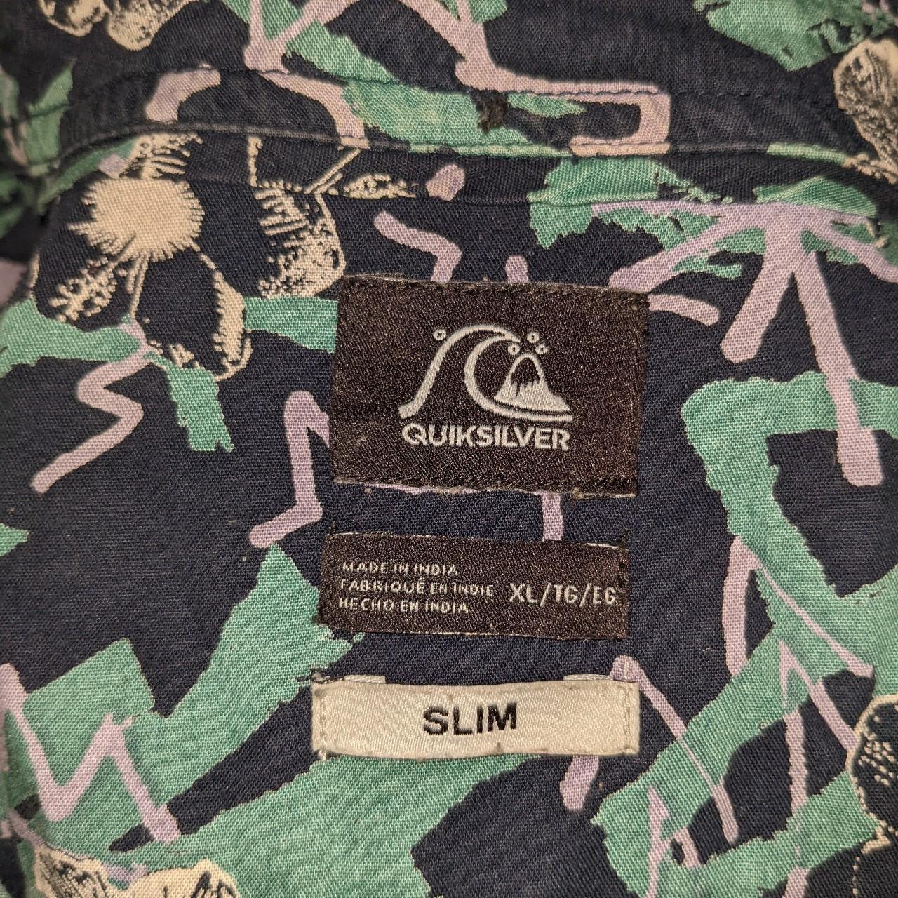 quicksilver retro print xl slim short sleeve button up - Depop