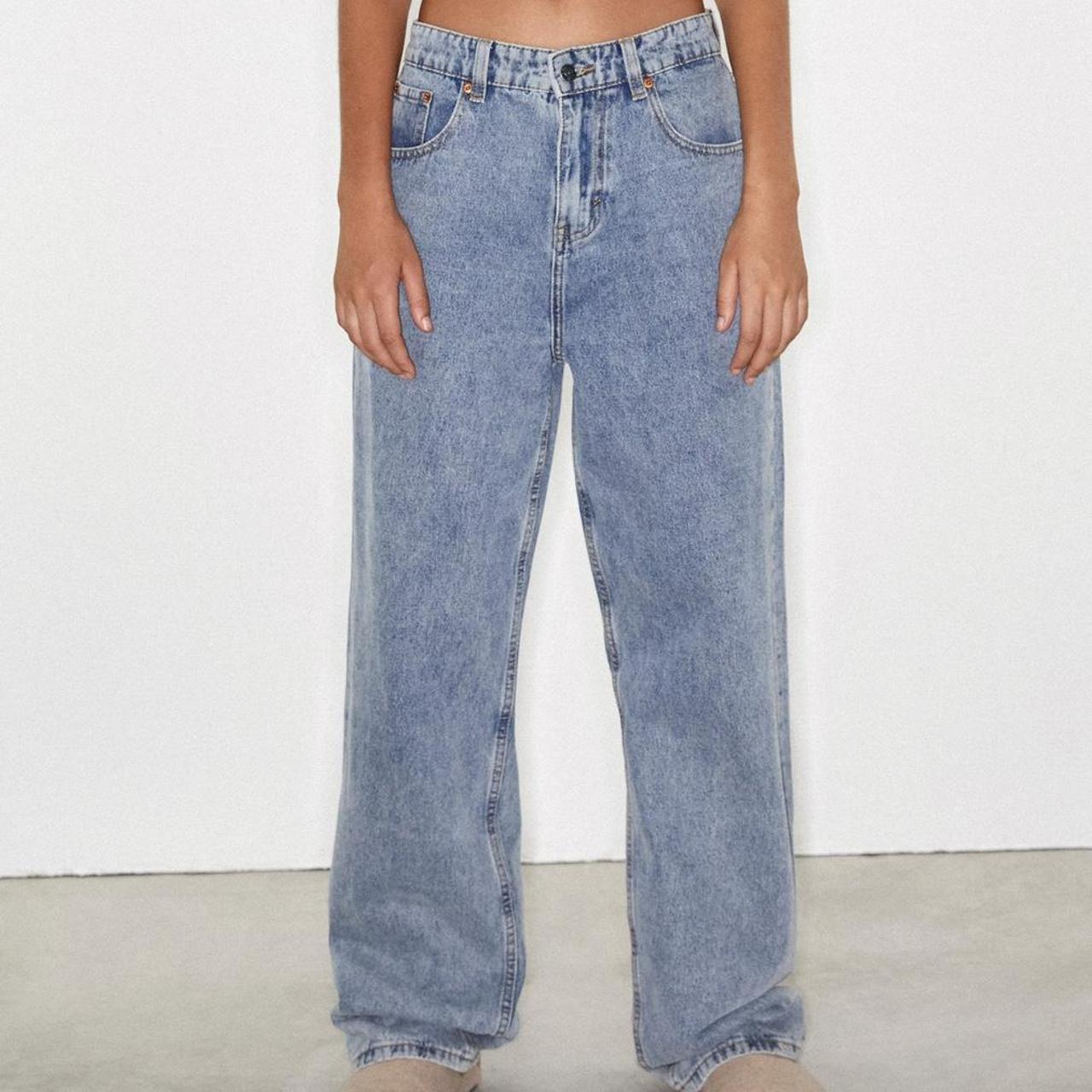 motel rocks parallel jeans in light wash denim -... - Depop