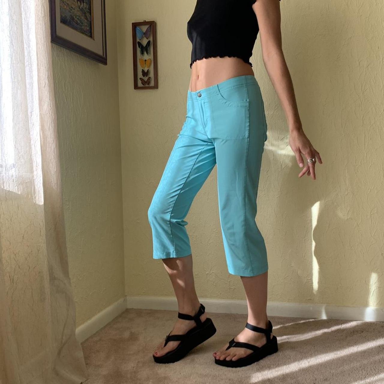 Patagonia capri pants aqua blue low waist hiking... - Depop