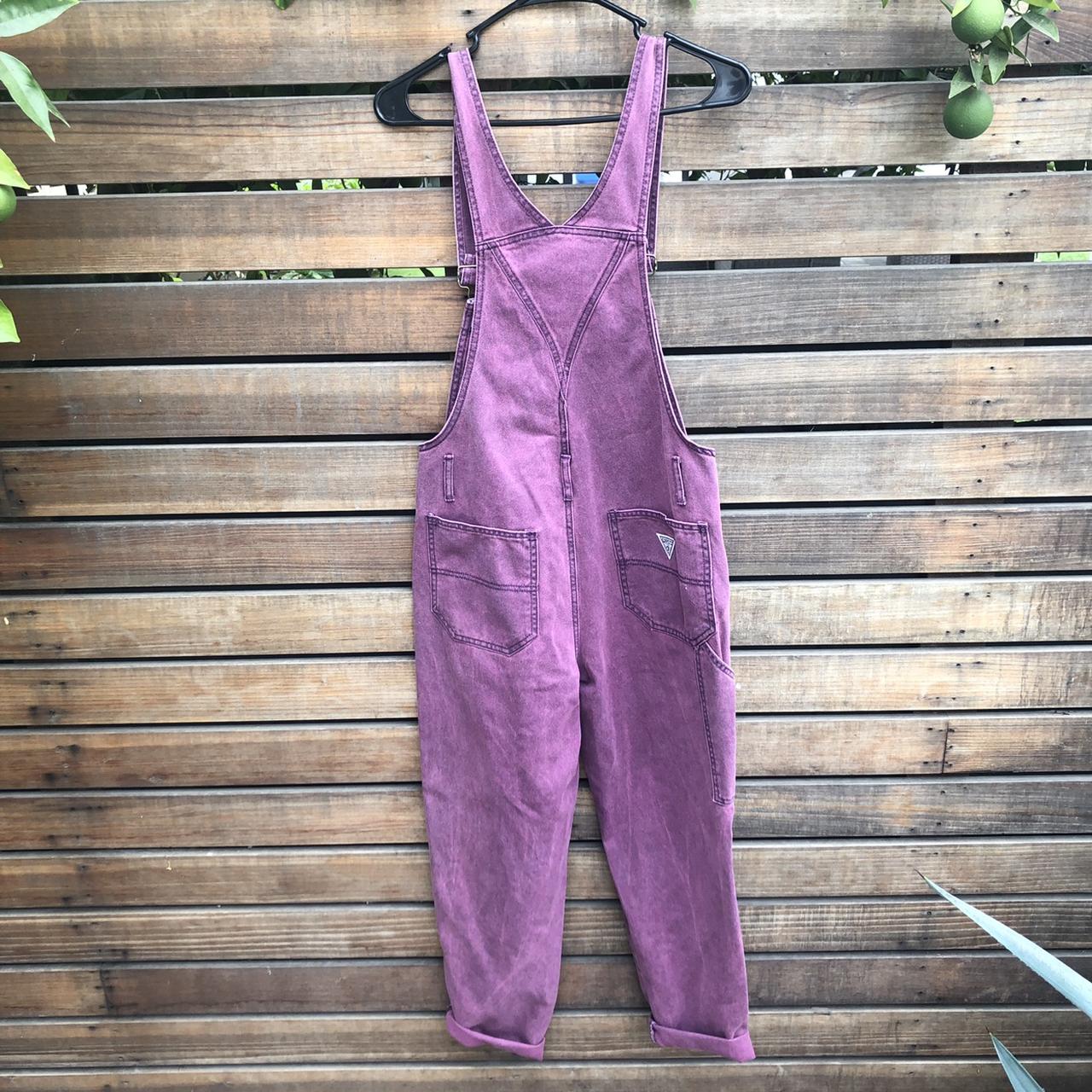 guess purple vintage overalls gigs s/m - Depop