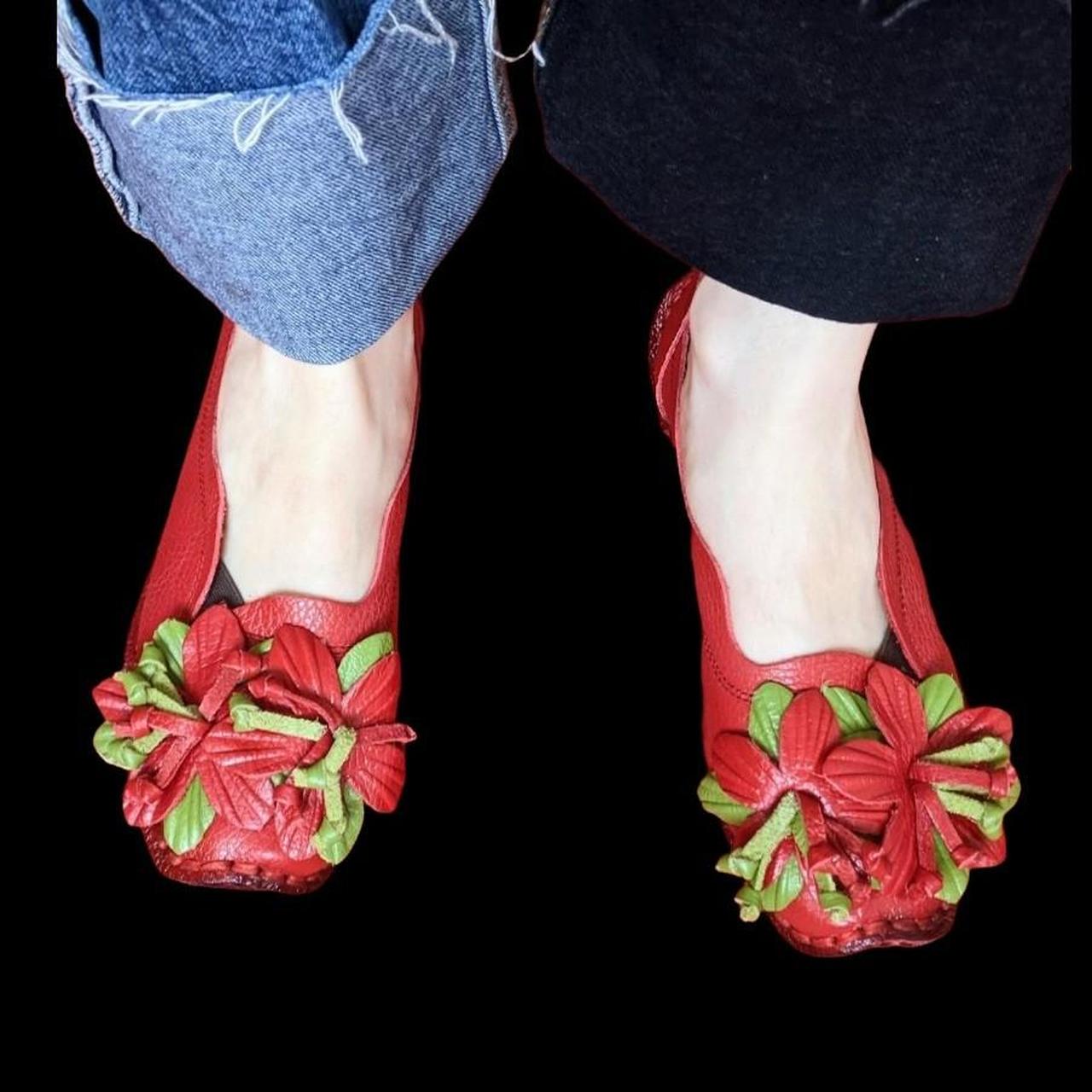 Super amazing red slip-ons from Chinese designer.... - Depop