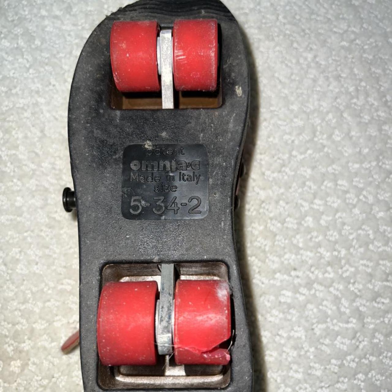 Vintage 70s Pop-Wheels! Red leather platform sandals... - Depop