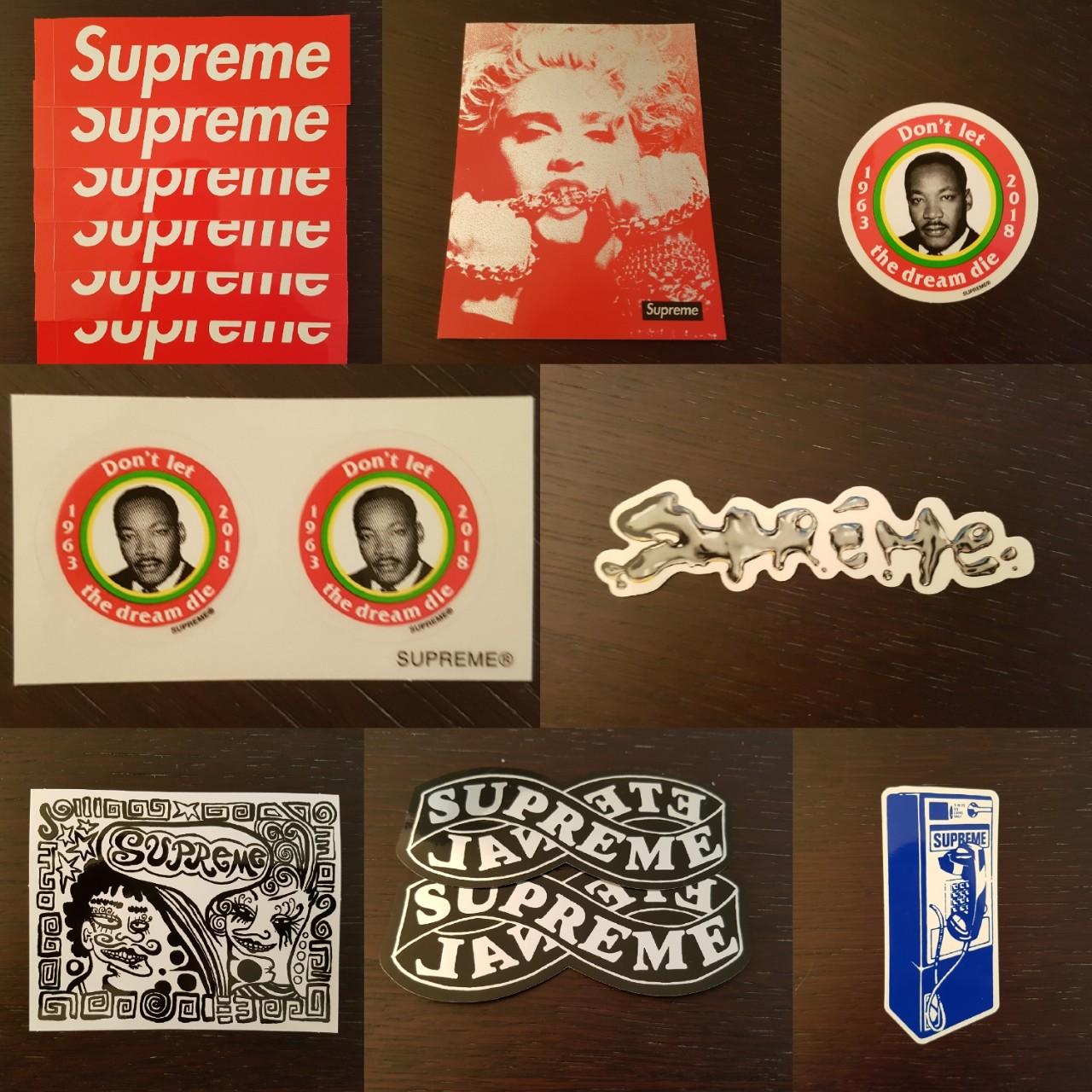 Supreme Stickers Supreme logo x5: €3/pz Madonna... - Depop