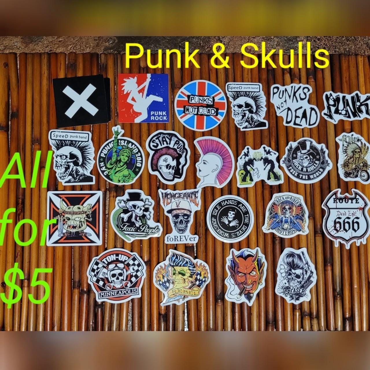 USA SHIPPING ONLY 🇺🇸 This Punk / Skull Stickers... - Depop