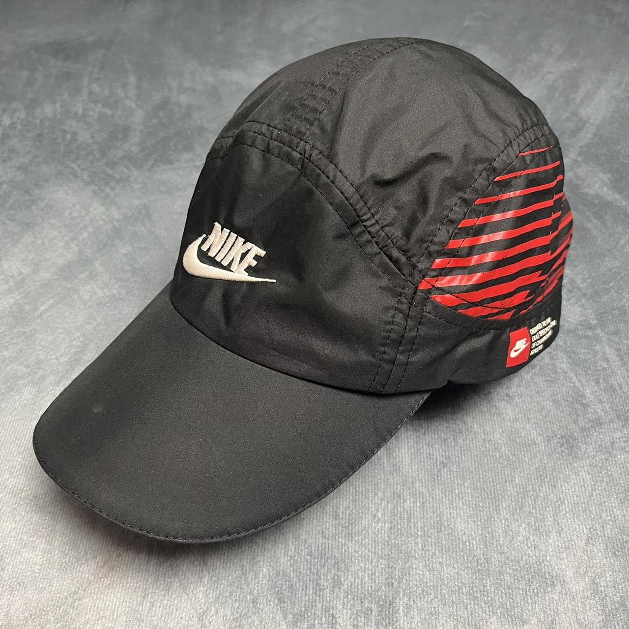 Nike Men's Black and Red Hat | Depop