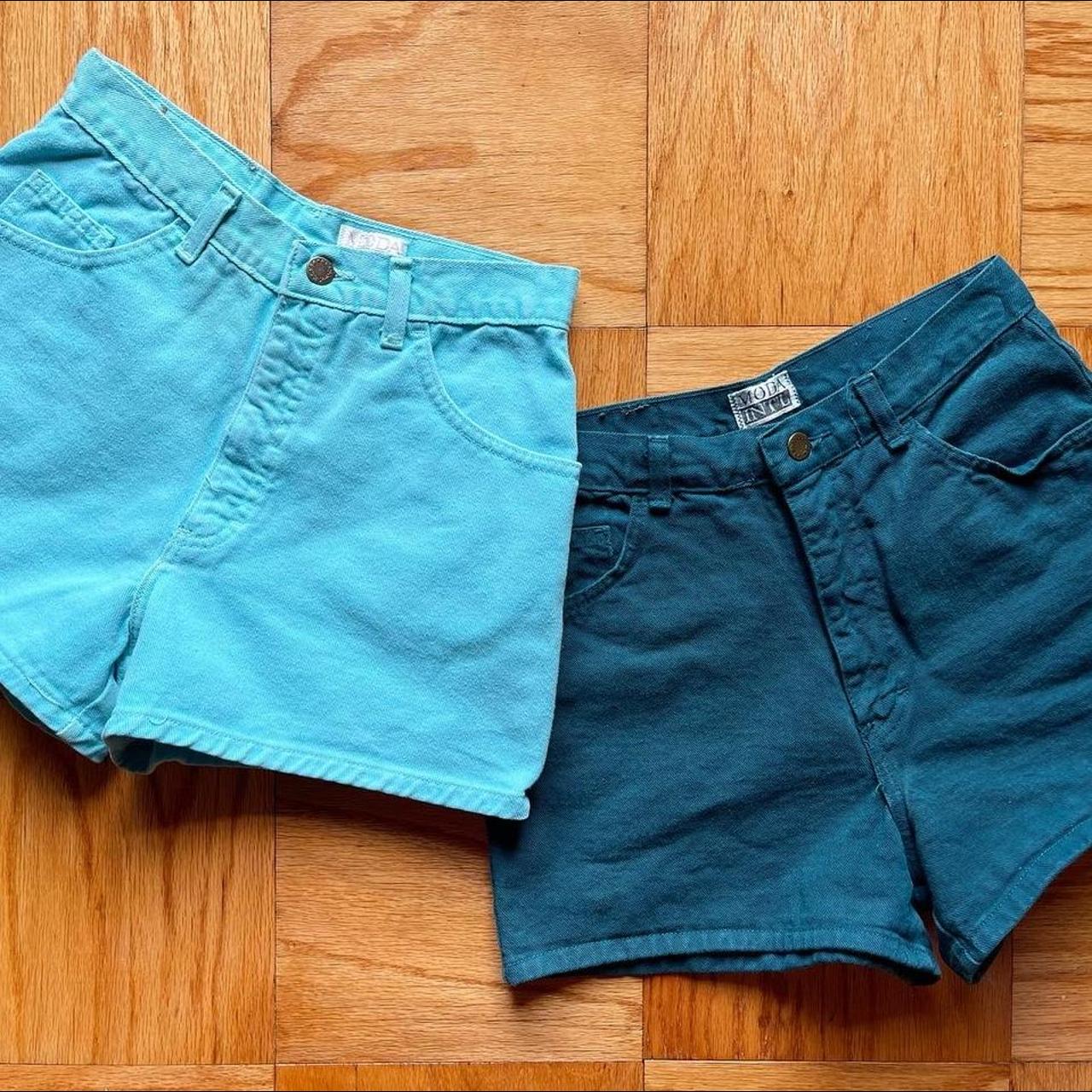 90’s matching jean shorts by Moda Int’l Light... - Depop