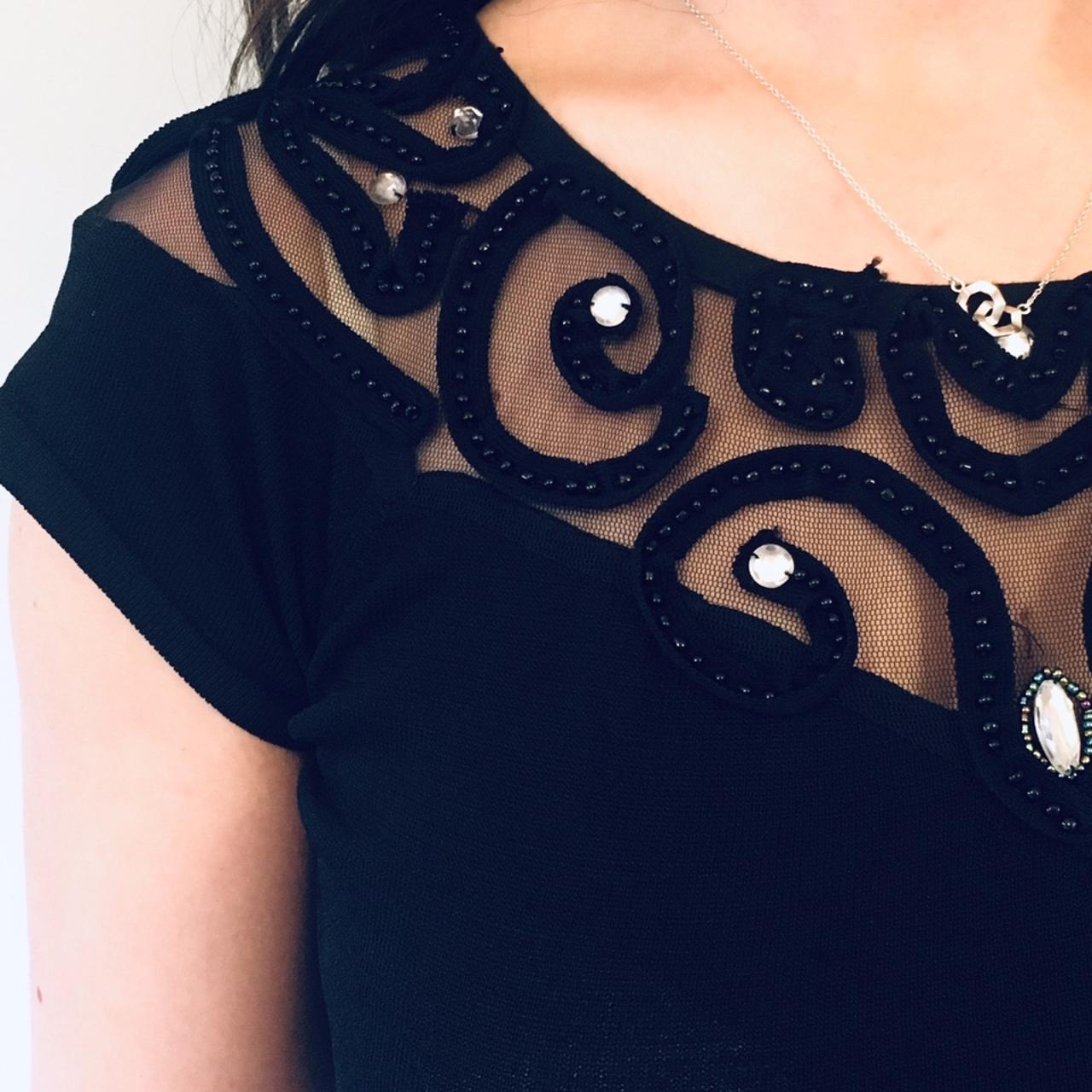 Vintage Black Bodycon Dress Very Nice Quality Knit Depop