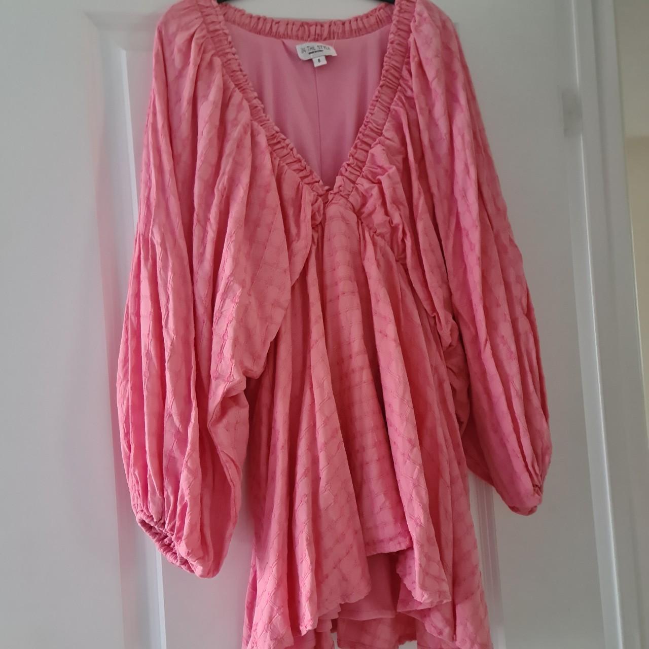 In the style pink smock dress Size 6 Worn twice... - Depop