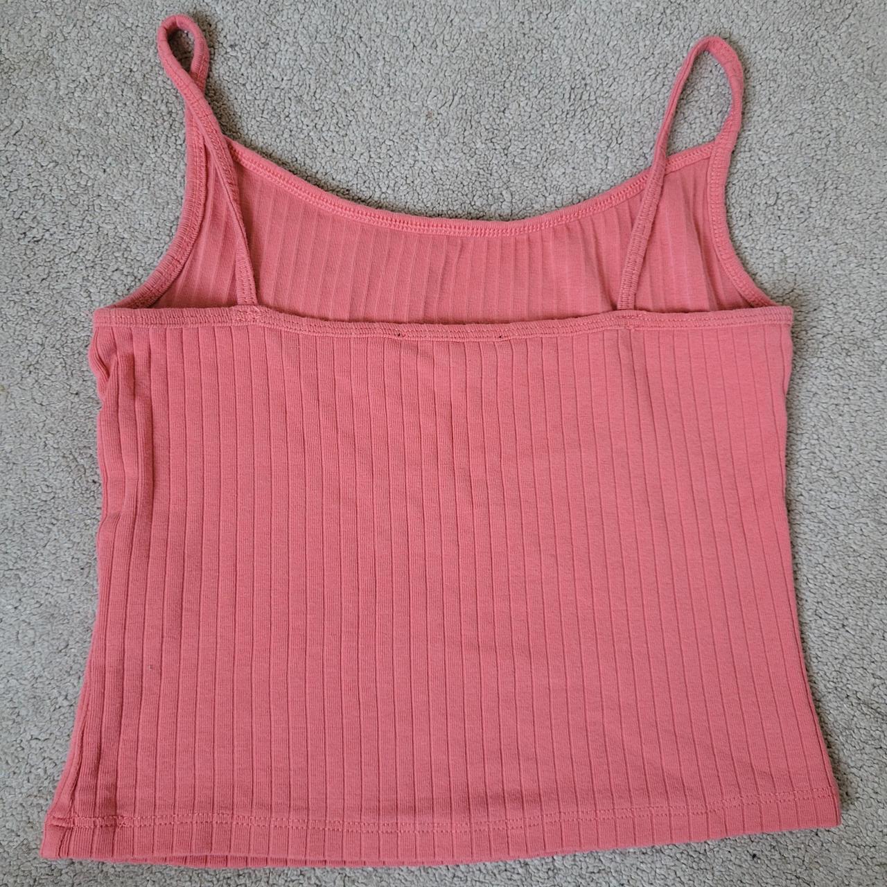 cute pink ribbed crop top perfect for summer brand... - Depop