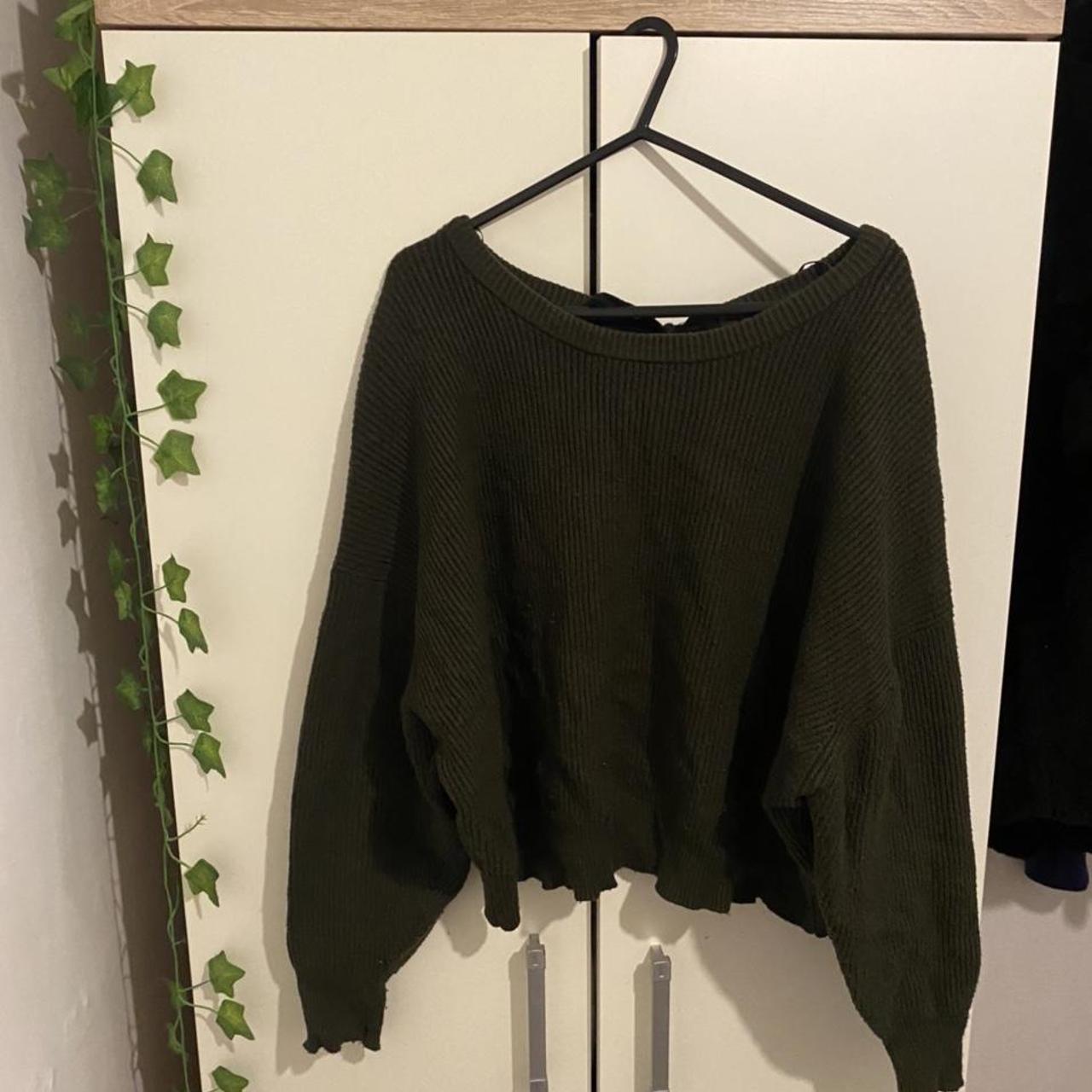 Zara Khaki Green Balloon Sleeve Jumper Love This So Depop