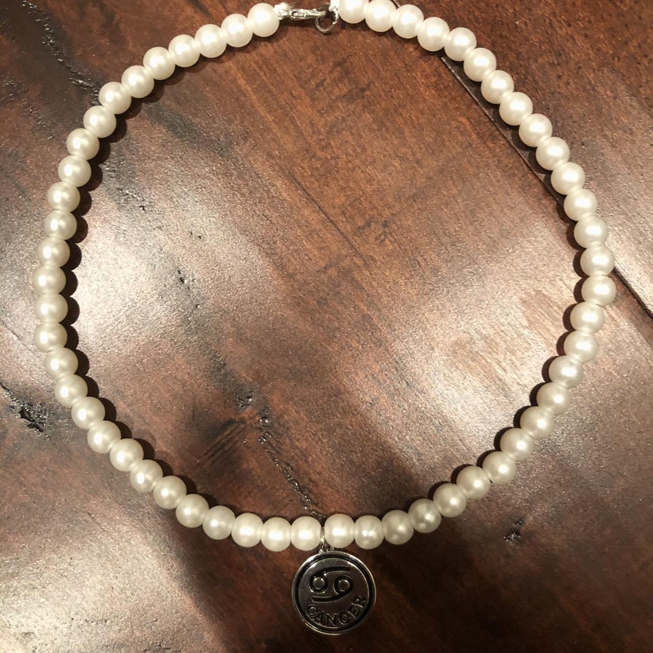 cancer pearl necklace!! - 15” - do not tug 💛 tags... | Depop