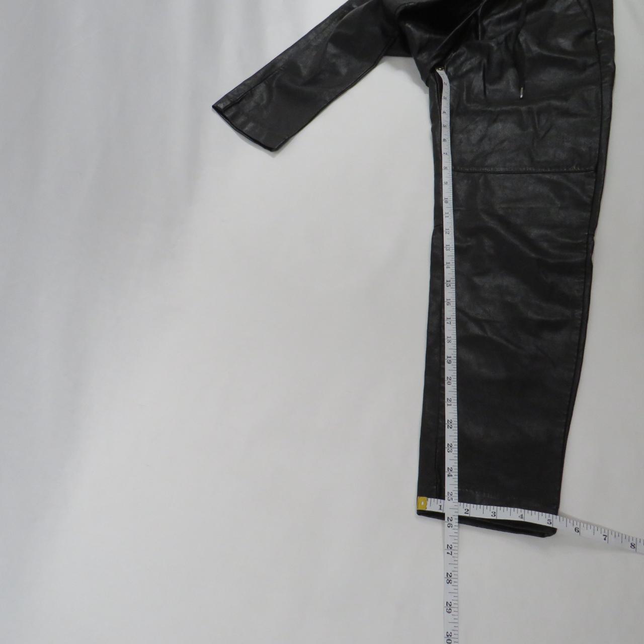 H&M leather pants with drawstring elastic waist, 2... - Depop