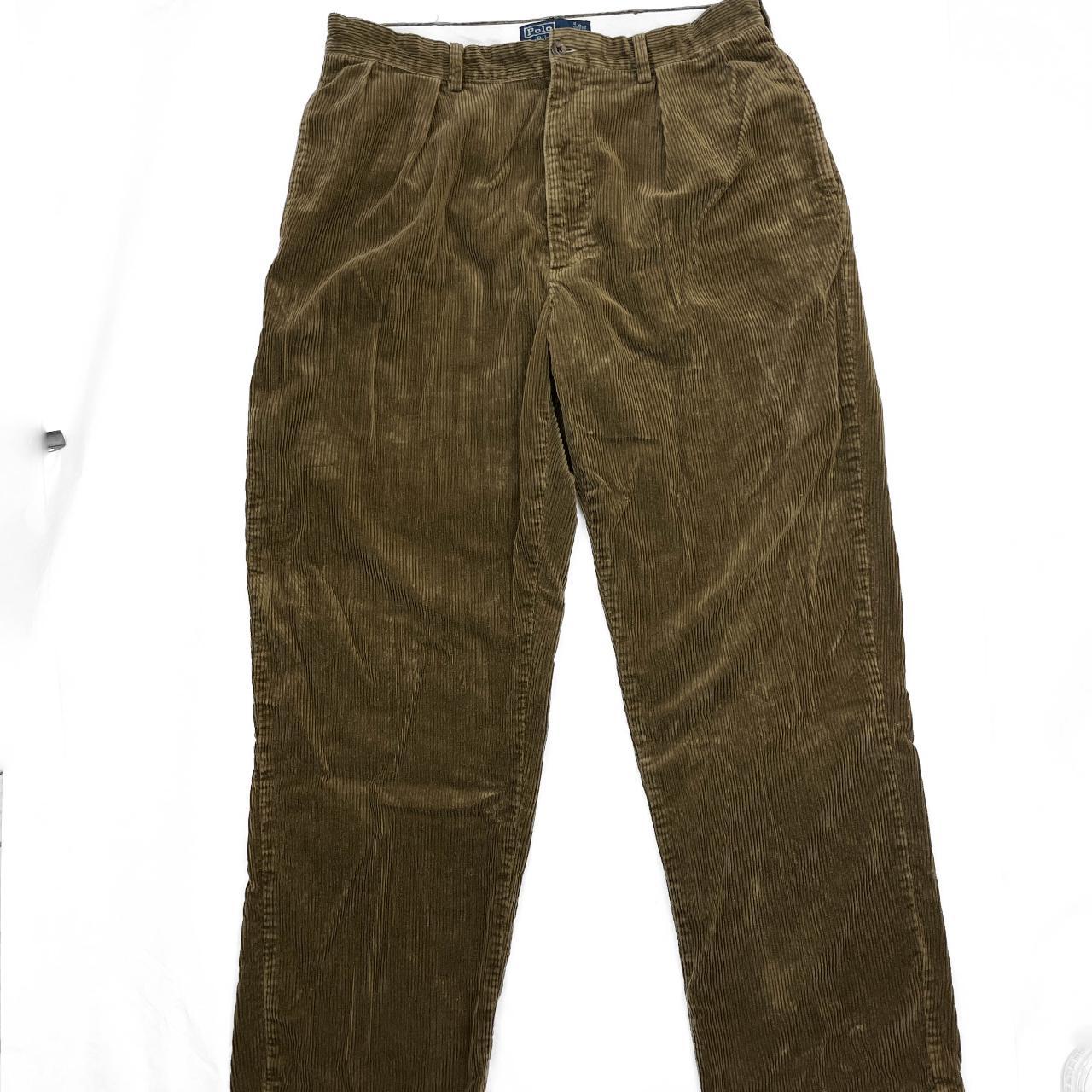 Vintage Pleated Ralph Lauren Corduroy Pants Size... - Depop