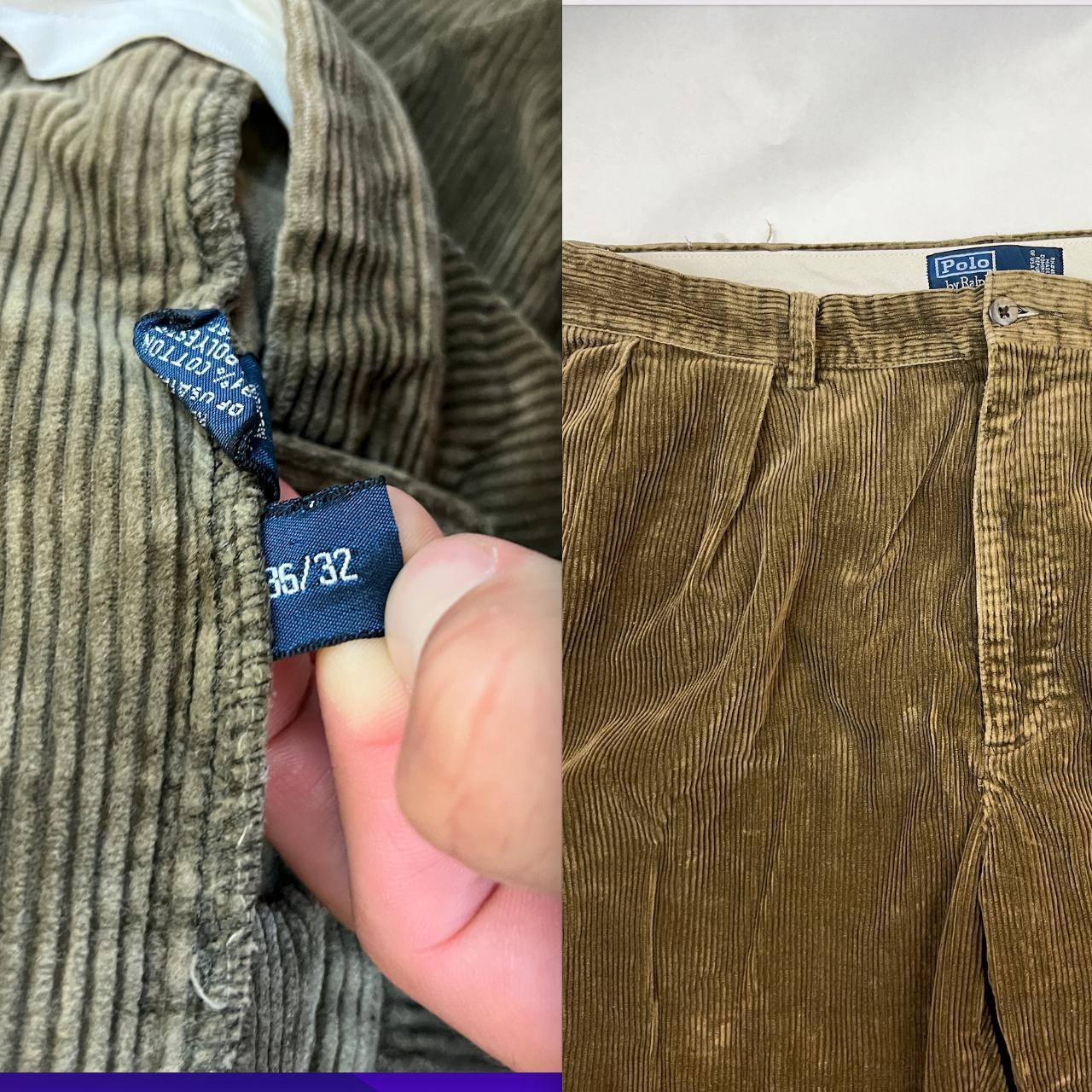 Vintage Pleated Ralph Lauren Corduroy Pants Size... - Depop