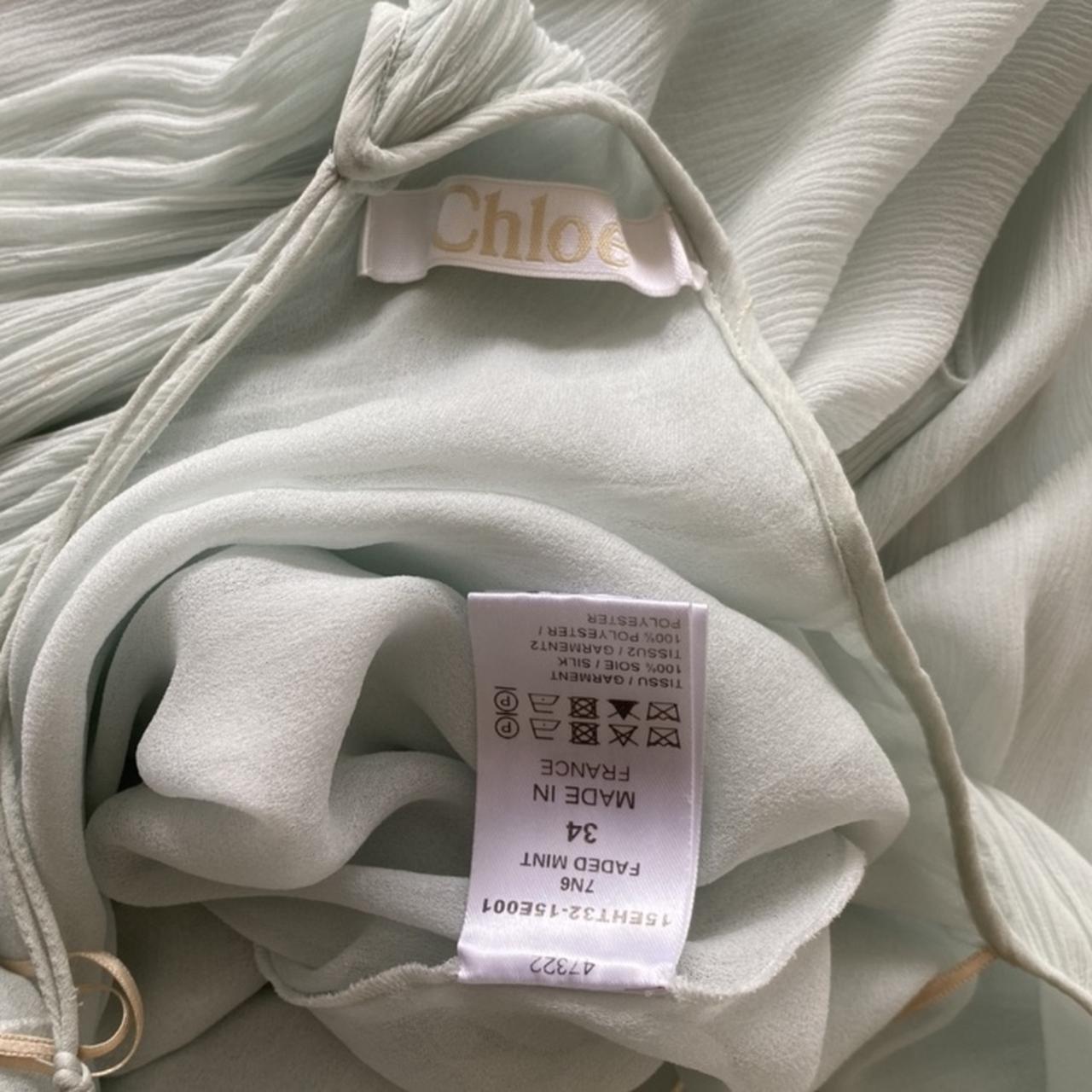 Chloe Mint Green Silk Babydoll Layered Halter Plunge... - Depop