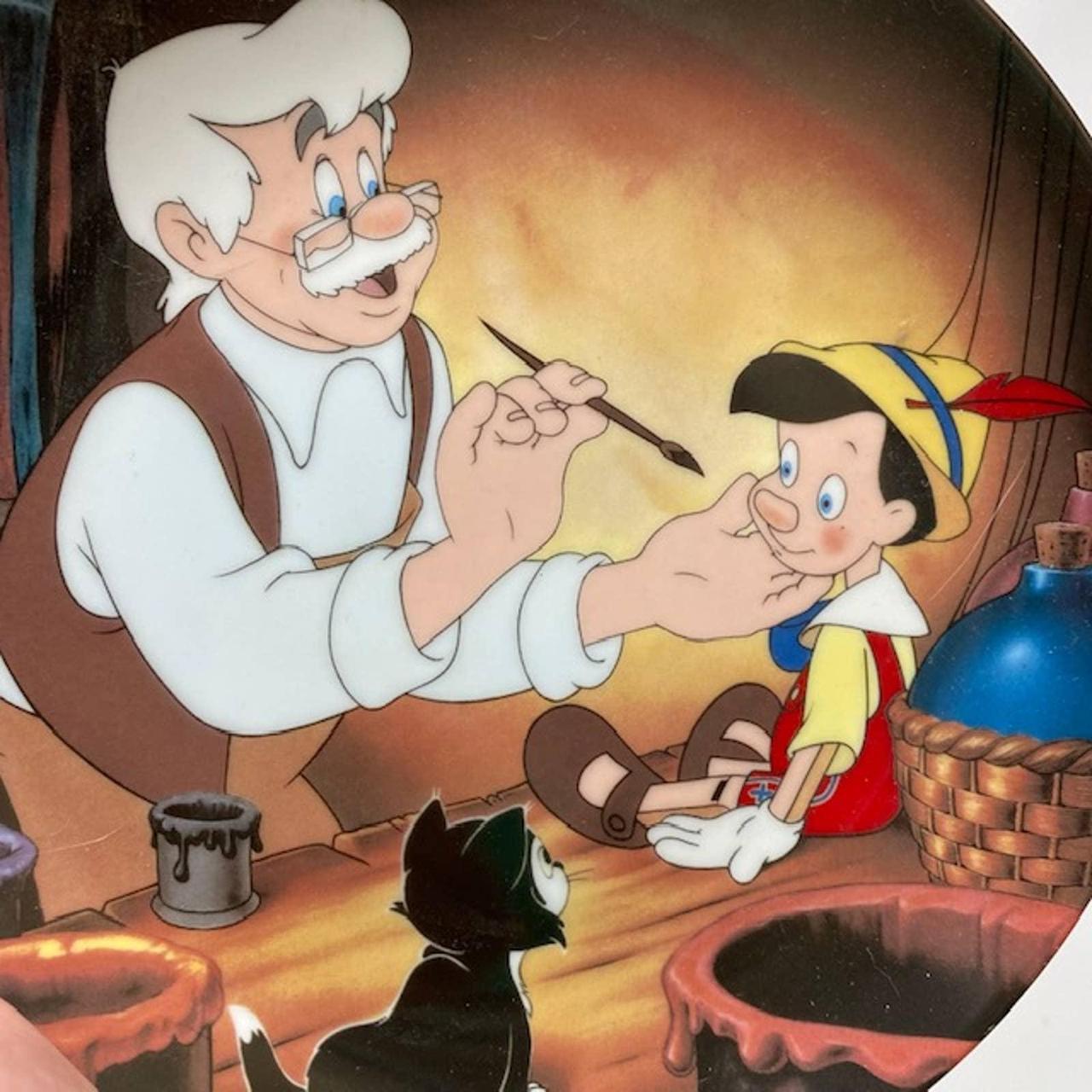 Vintage 1989 Geppeto Creates Pinocchio Plate Disney... - Depop