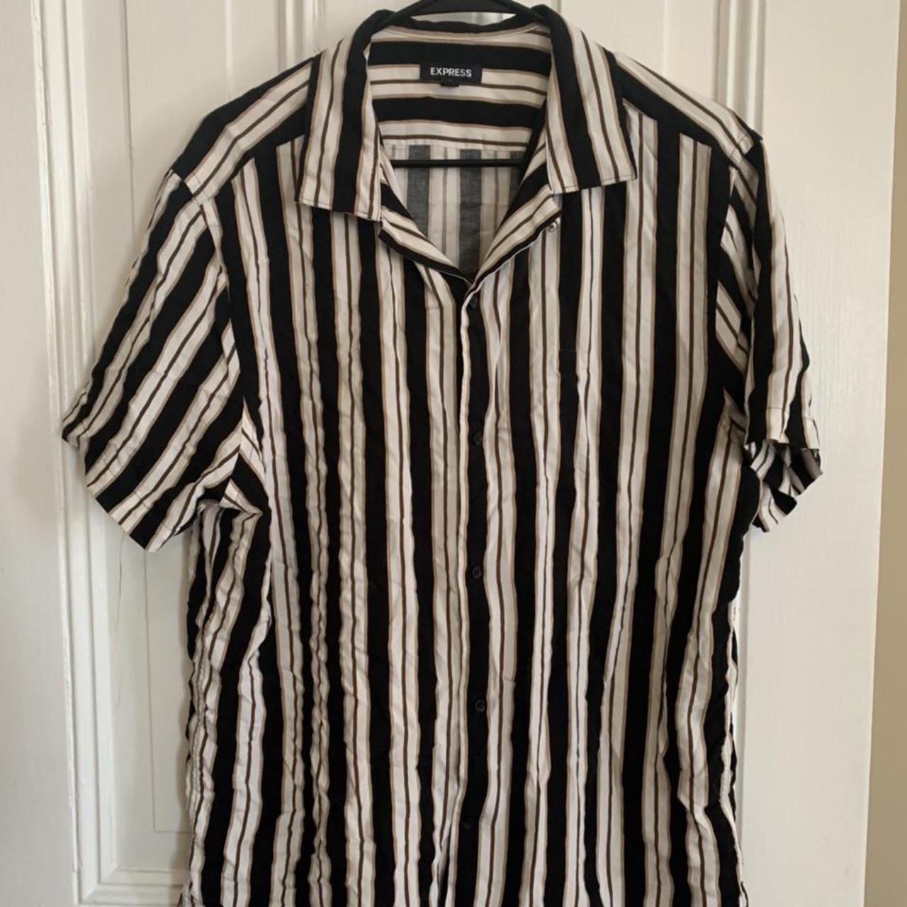Express striped short sleeve button up. - Depop