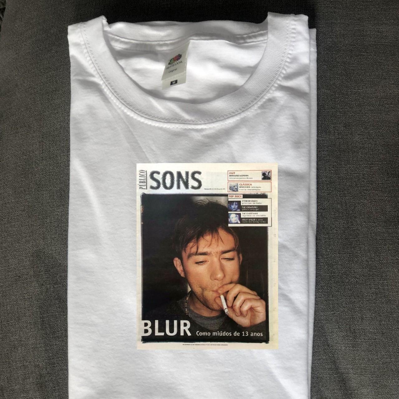 Blur tee available in different sizes on black... - Depop