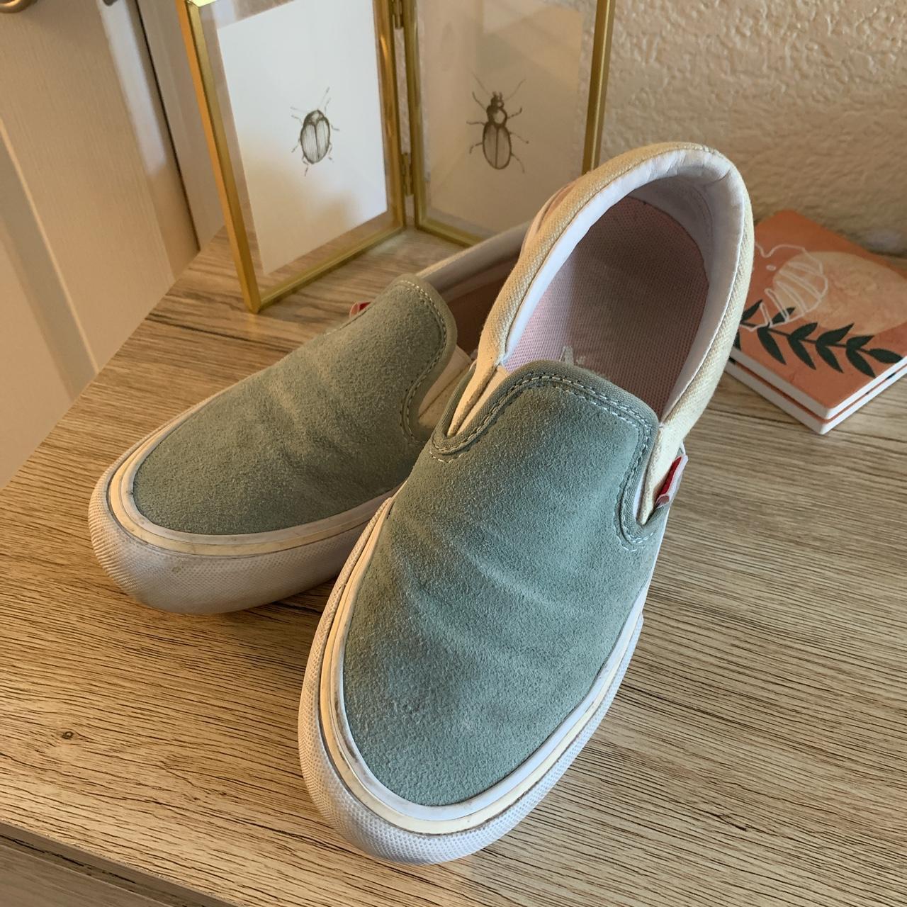 pastel colorway slip on vans pro - mens 4.5, womens... - Depop