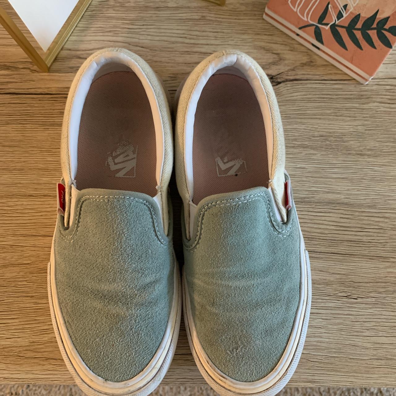 pastel colorway slip on vans pro - mens 4.5, womens... - Depop