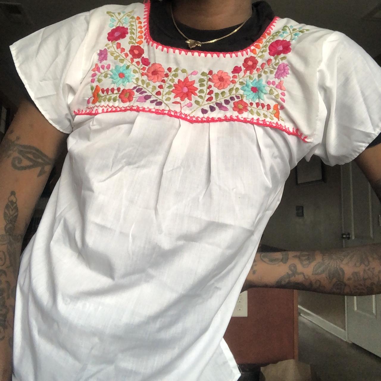 #vintage embroidered Spanish style top - Depop
