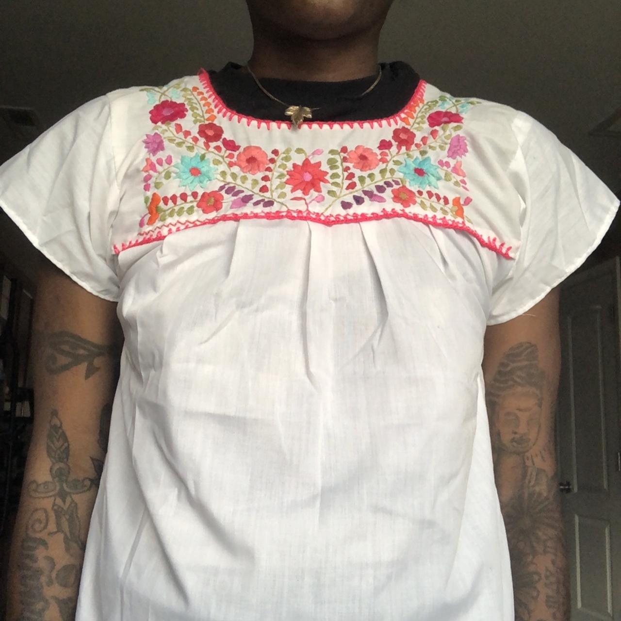 #vintage embroidered Spanish style top - Depop