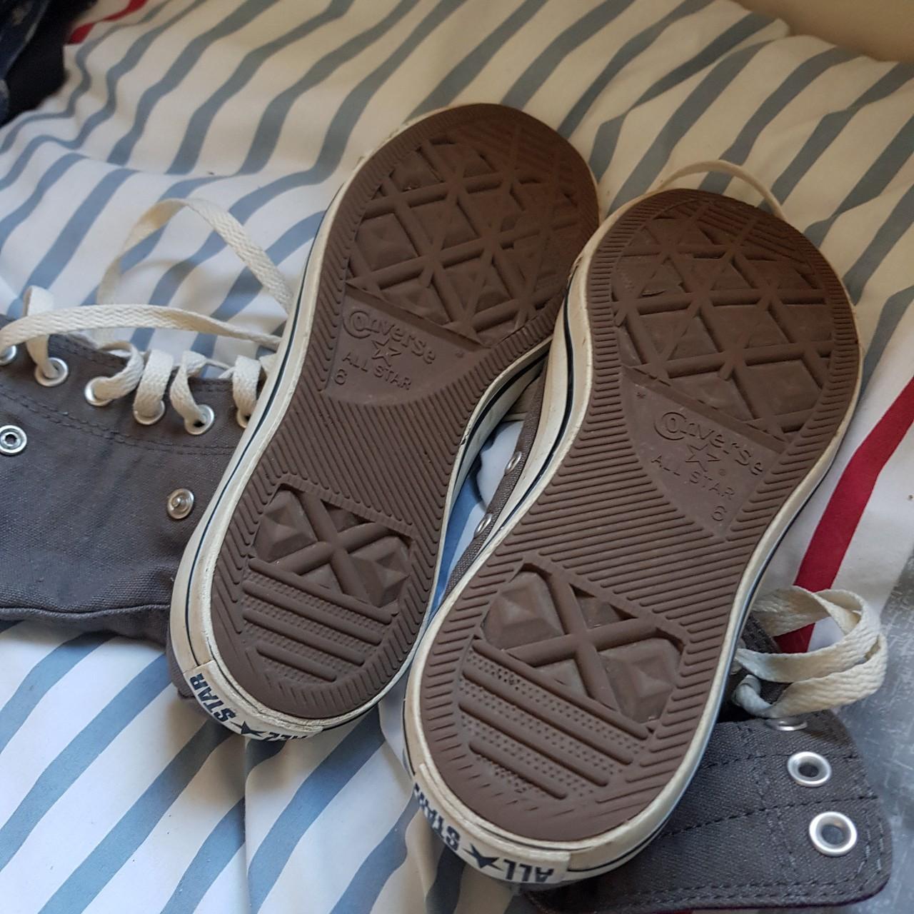 Purple/grey fold over converse Great condition... | Depop