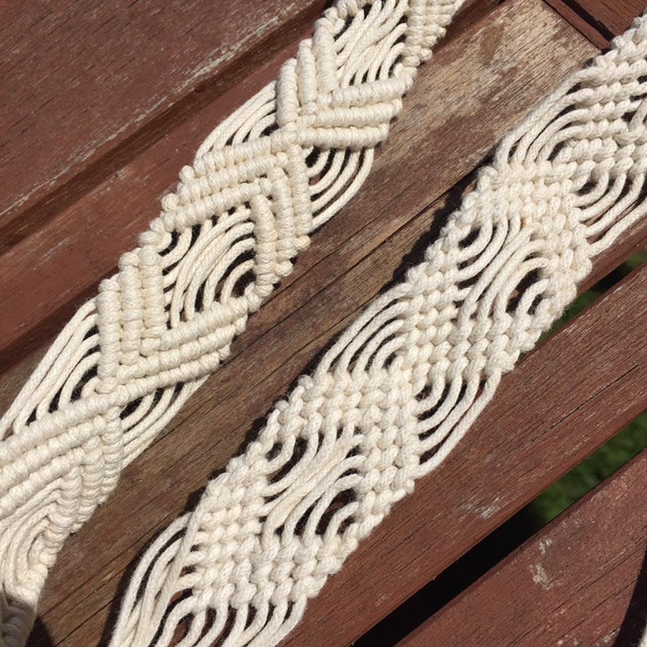 🌾 Macrame tassel belt 🌾 Brand new cream rope macrame... - Depop