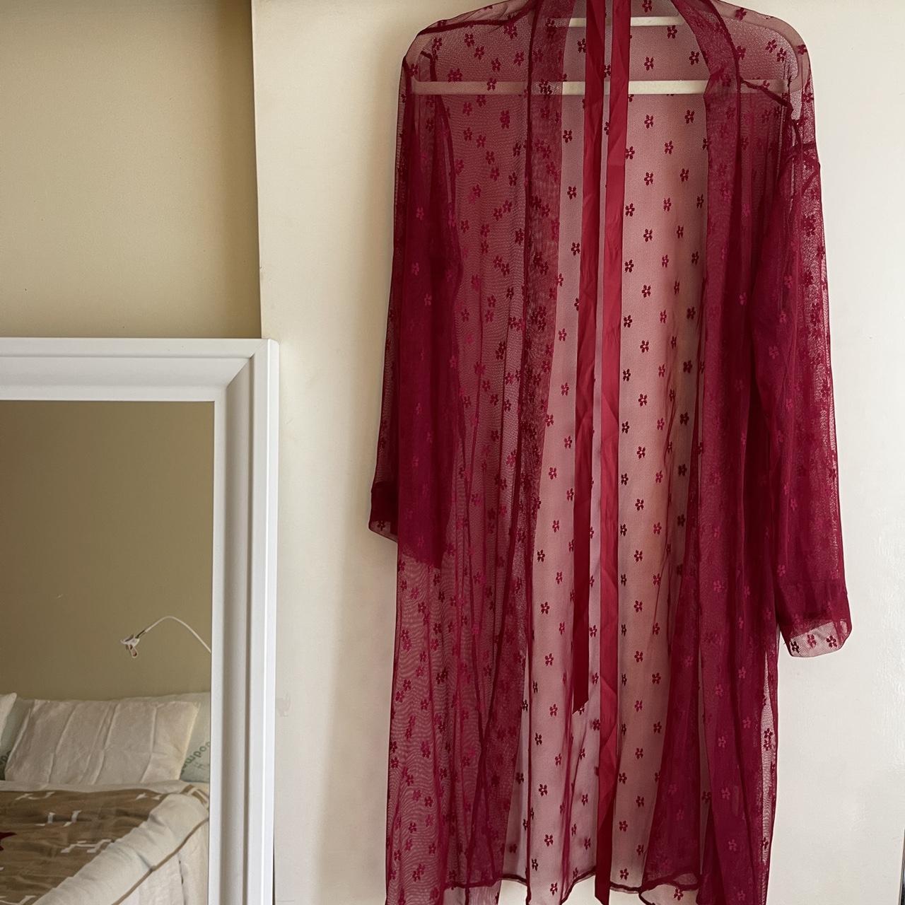 Women's Burgundy Robe | Depop