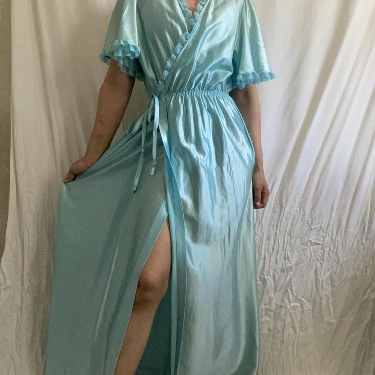 Vintage floor length satin robe! How cute is this... - Depop