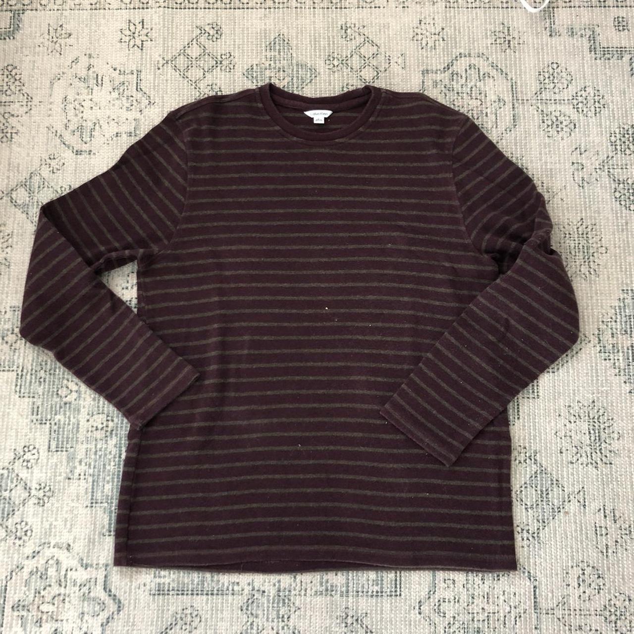Maroon Stripe Top. 100% cotton, medium weight,... - Depop