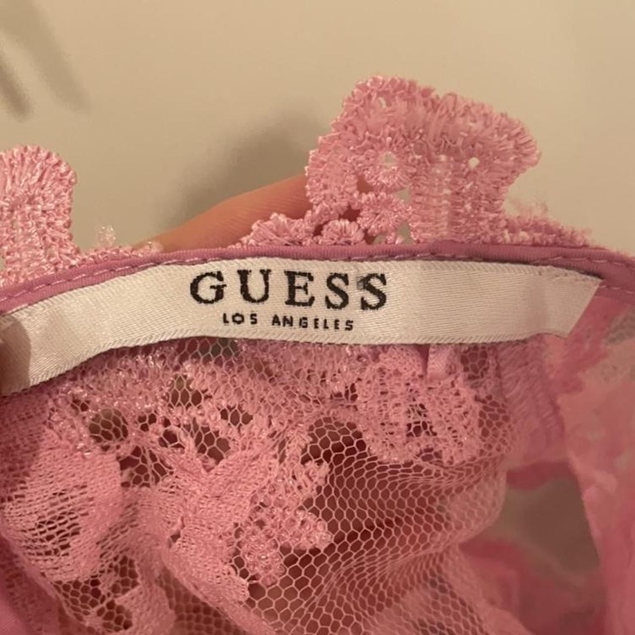 Guess Pink Lace Playsuit - beautiful delicate lace... - Depop