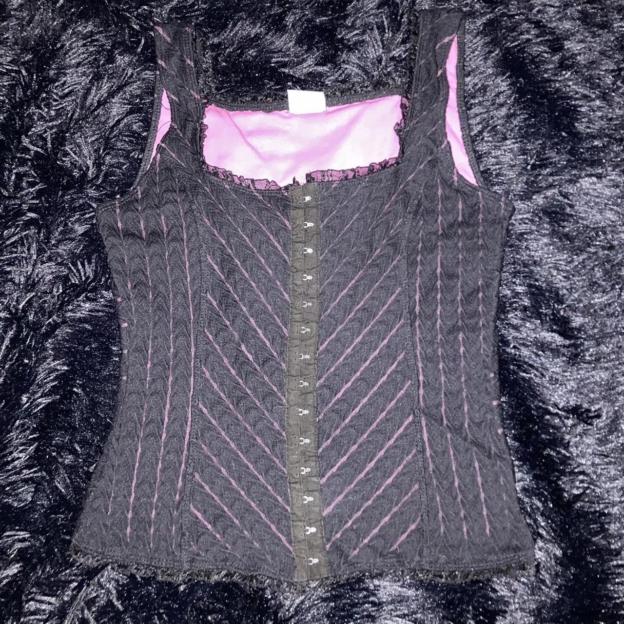 90s corset top, gorgeous hook and eye closure top... - Depop