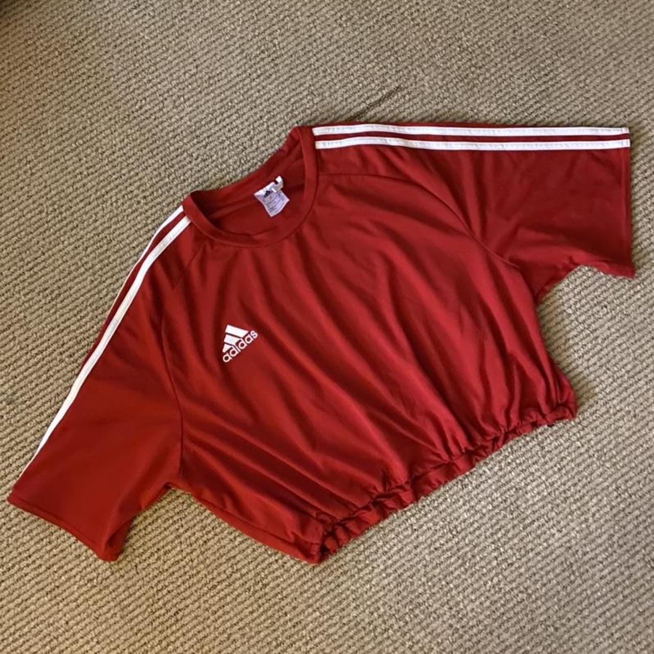 Vintage Adidas reworked crop top Adjustable stretchy... - Depop