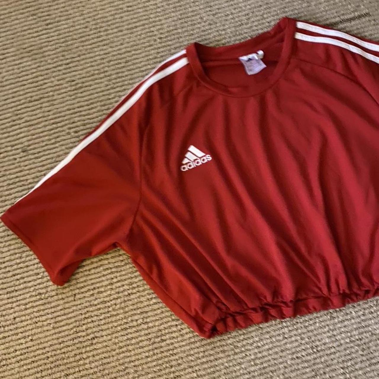 Vintage Adidas reworked crop top Adjustable stretchy... - Depop