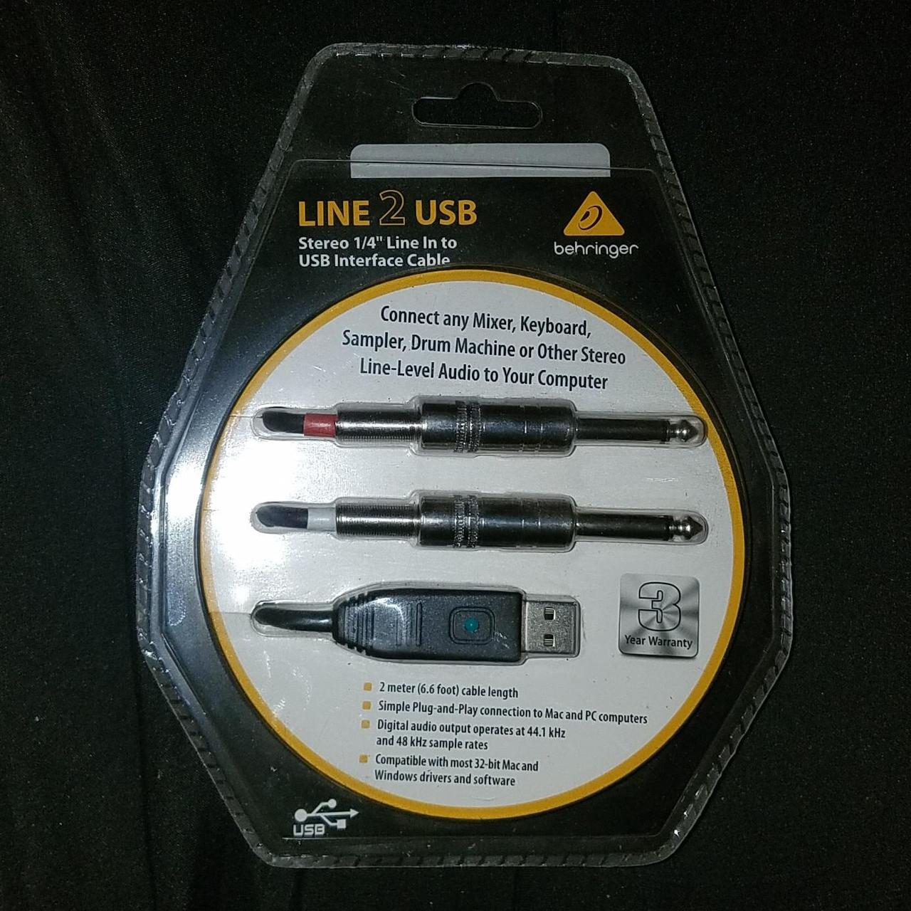 Behringer Line 2 USB stereo 1/4" line in to USB... - Depop