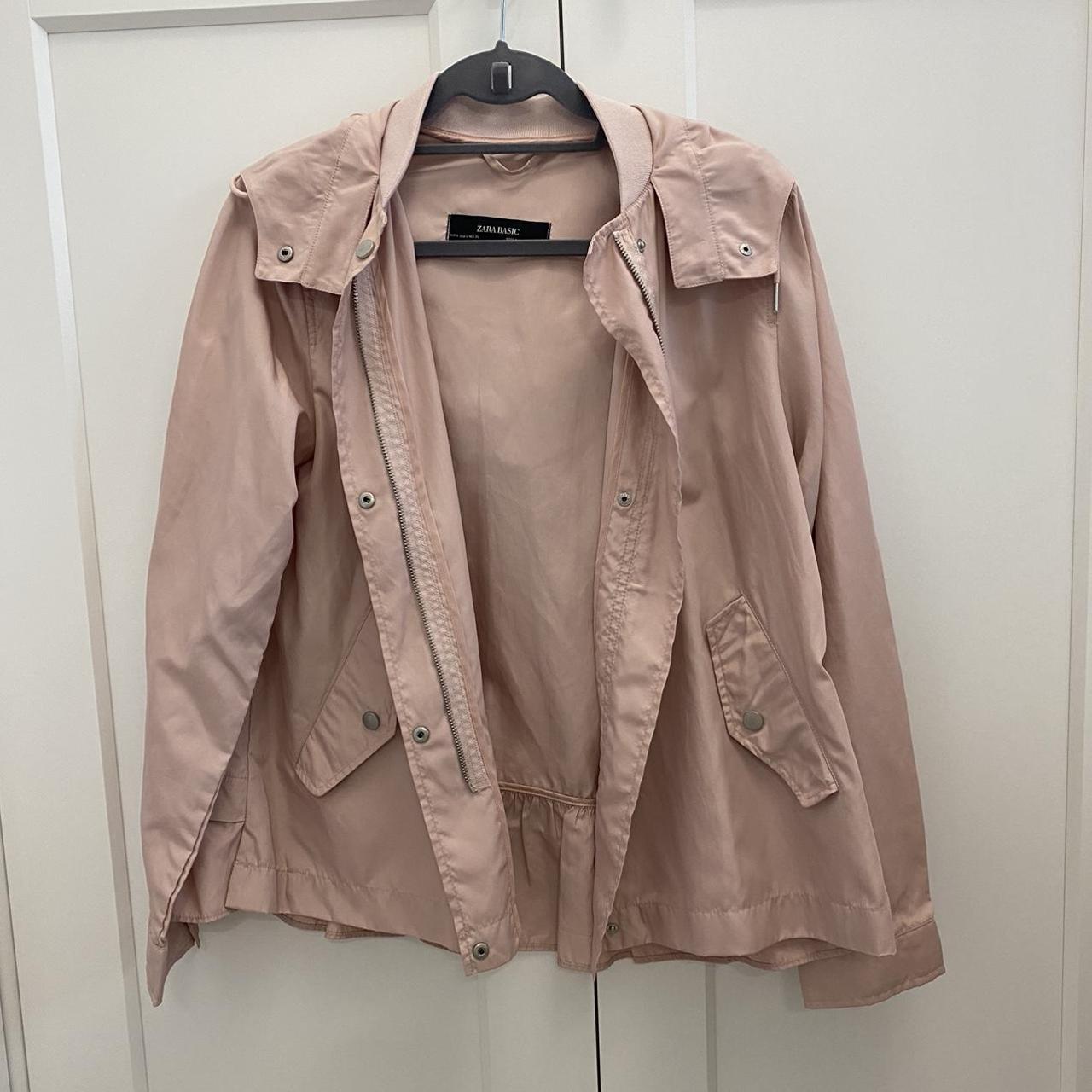 Zara pink ruffle jacket Size small Worn once perfect... - Depop