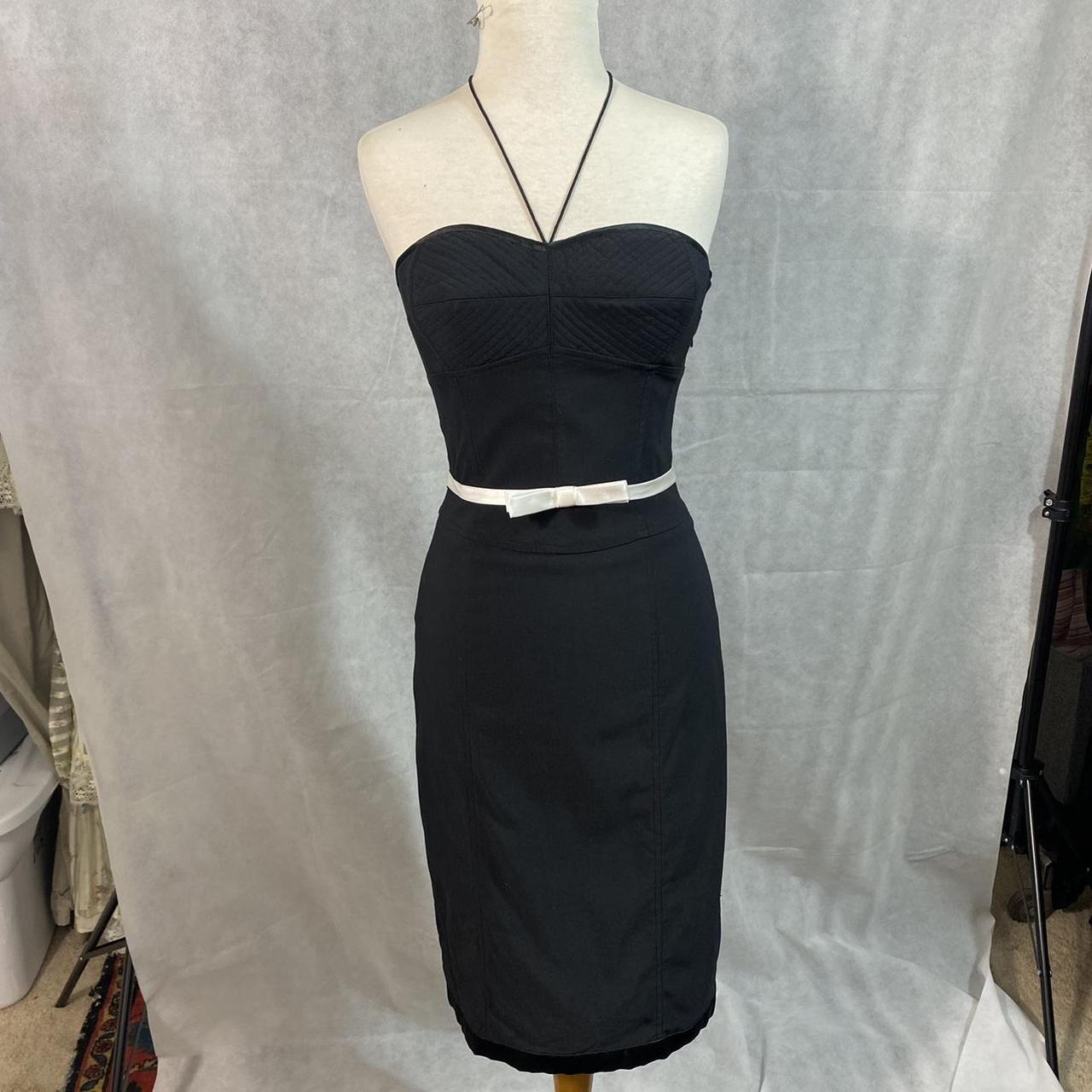 Express stretch structured corset panel preppy LBD... - Depop