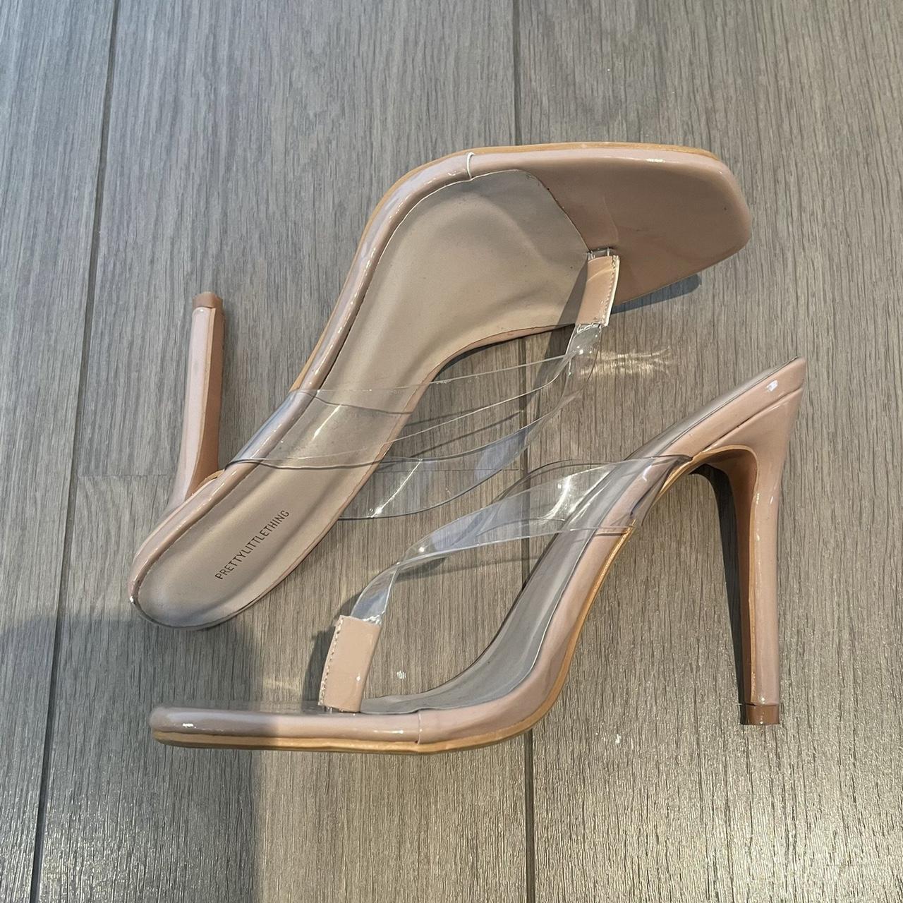 PrettyLittleThing Clear Flip-Flop Strap Nude Heel... - Depop PrettyLittleThing Clear Flip-Flop Strap Nude Heel... - Depop