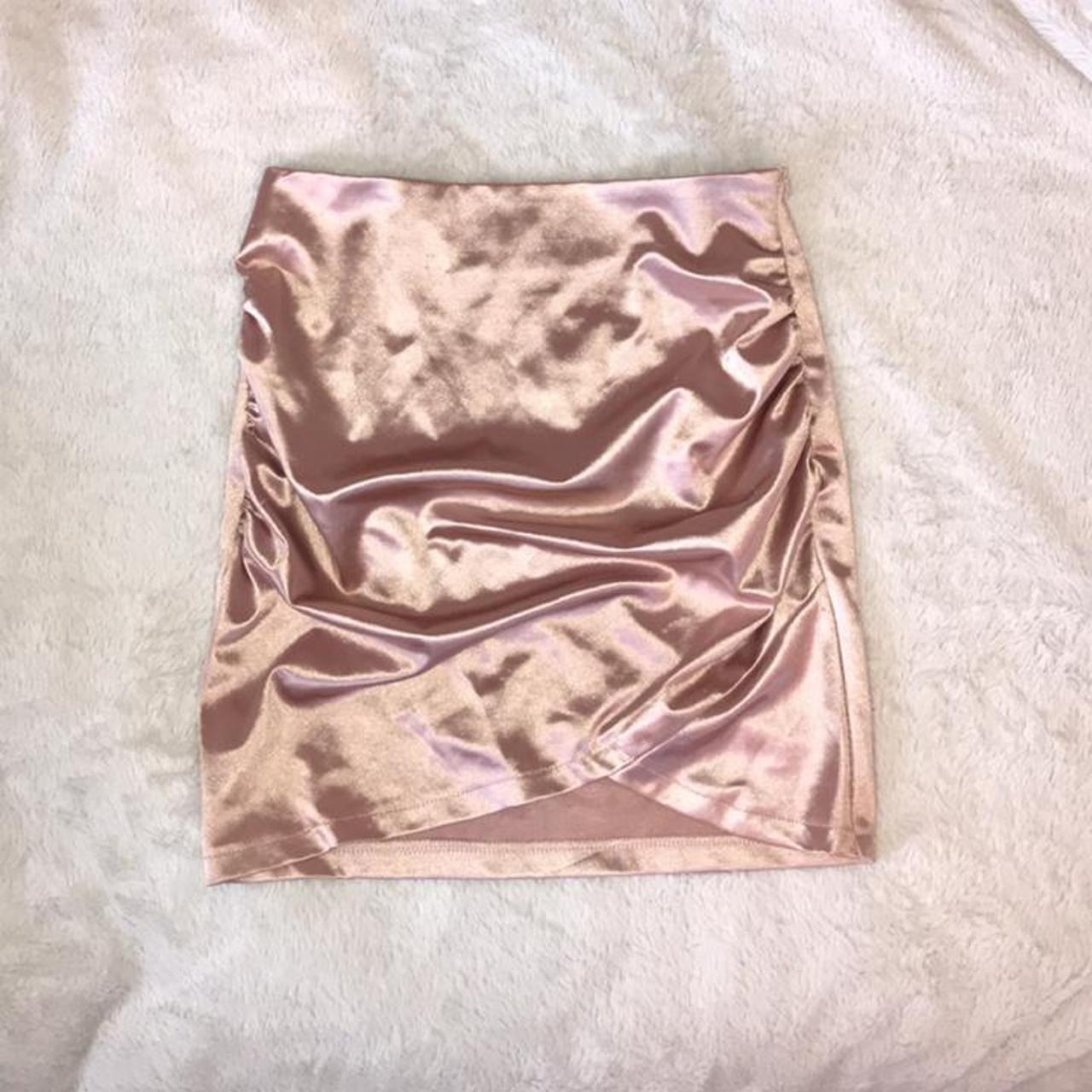 Two piece satin pink set with gems Size 10 Worn a... - Depop