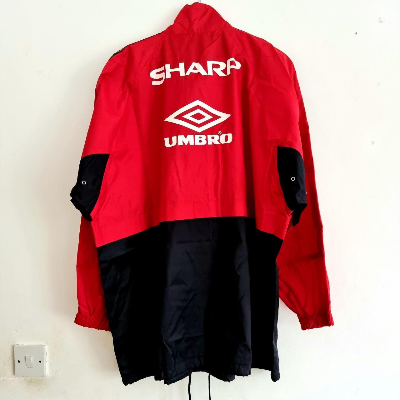 Umbro Men's Red and Black Jacket | Depop