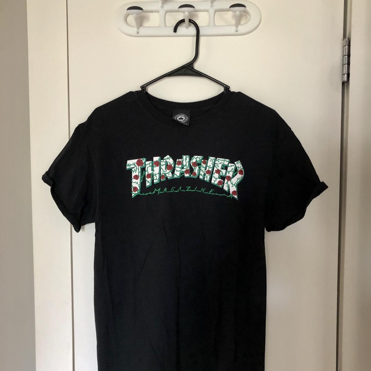 thrasher skate rose vines t shirt! hardly worn... - Depop