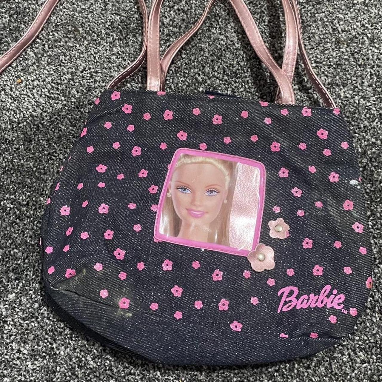Barbie Women's Pink and Navy Bag | Depop