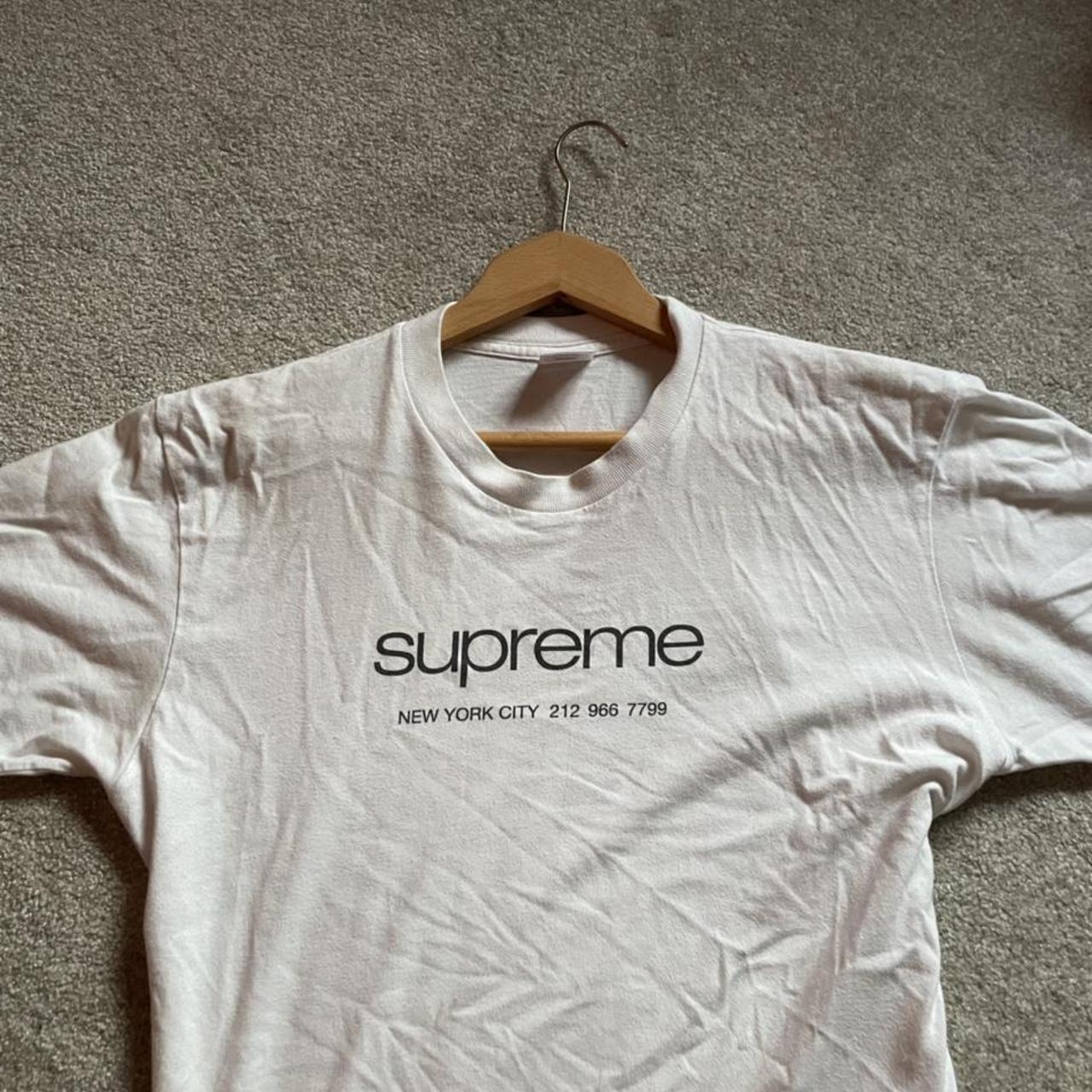 White supreme tshirt Medium Good... - Depop