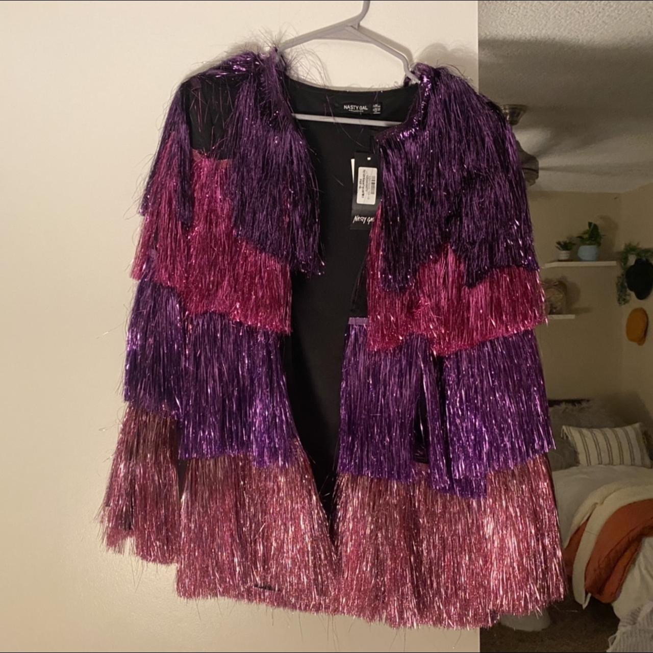 70s Tinsel Pink Party Jacket #Partyjacket #jacket... - Depop