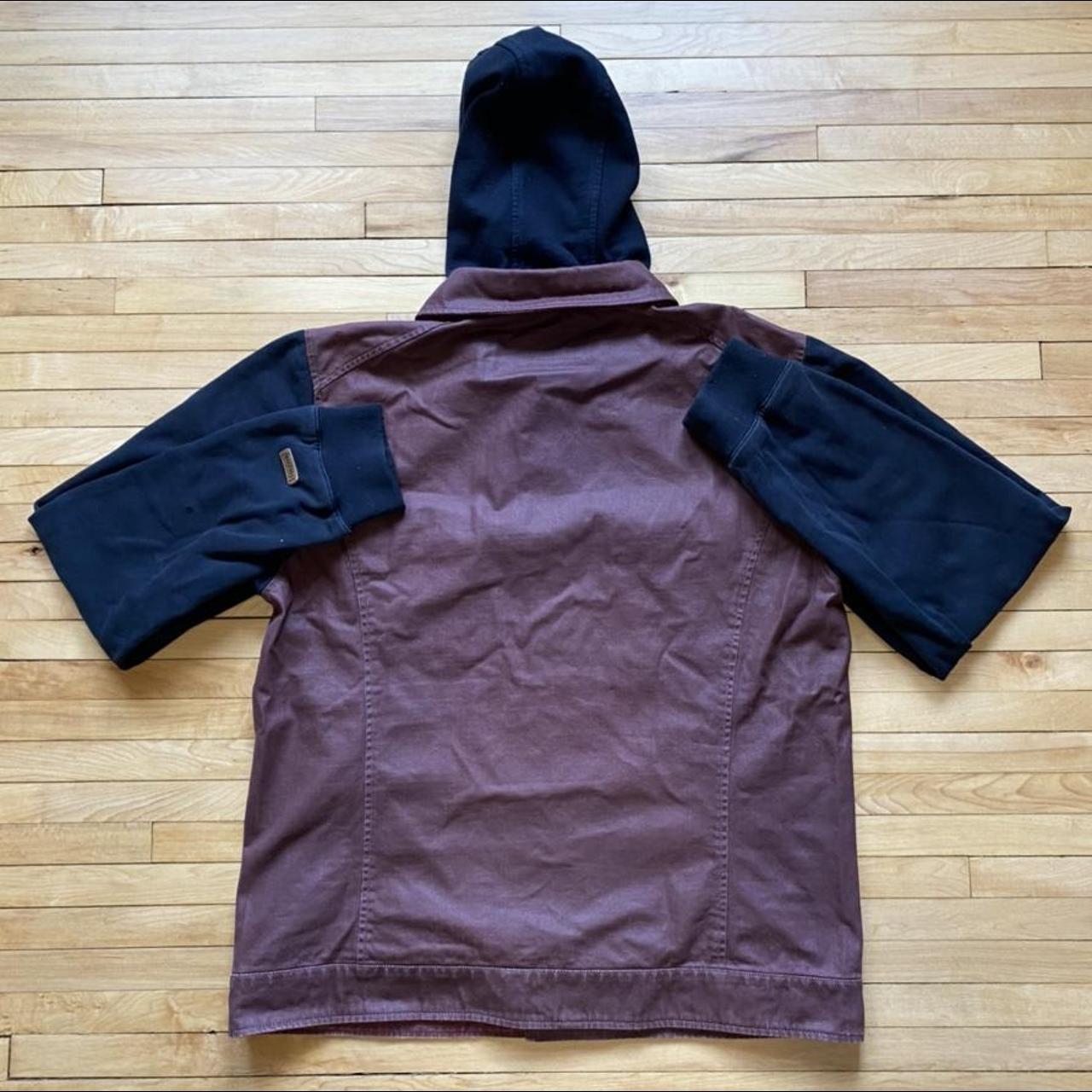 vintage volcom jacket burgundy & black super... - Depop