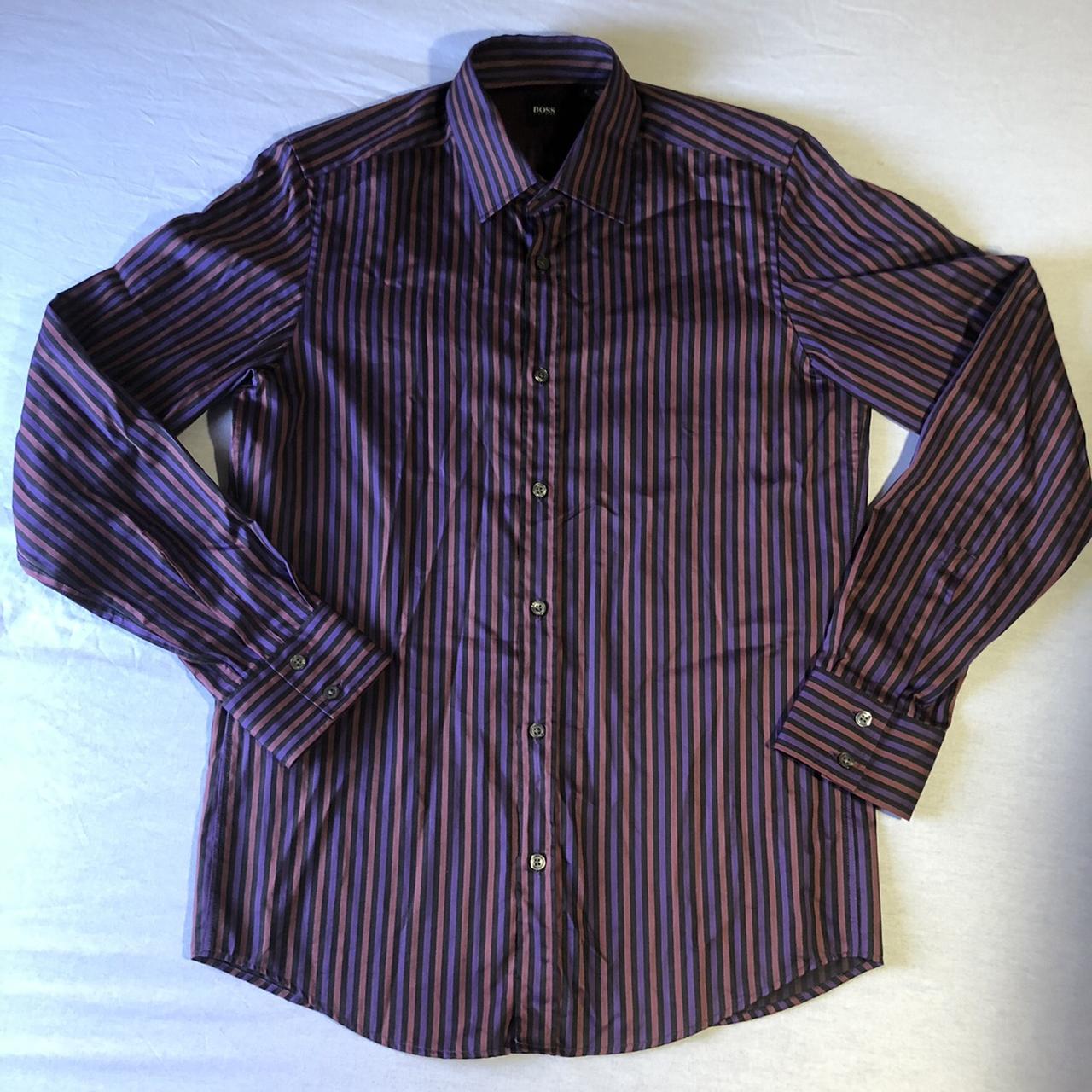 Hugo Boss Men's Purple Shirt | Depop
